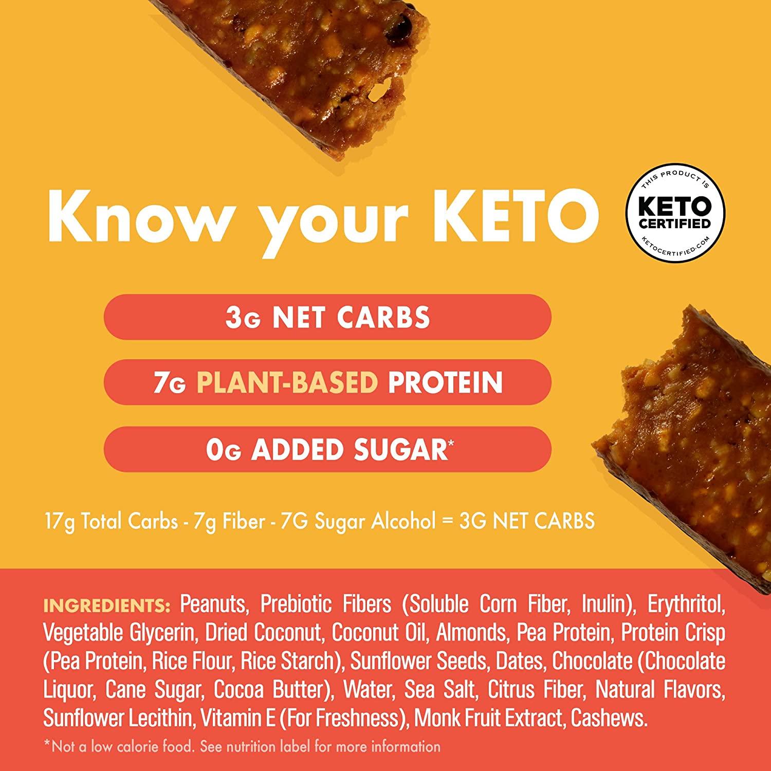 CORE Plant-Based Protein Keto Bars - Peanut Butter Cookie 12 Pack | Low Carb, Low Sugar, High ...