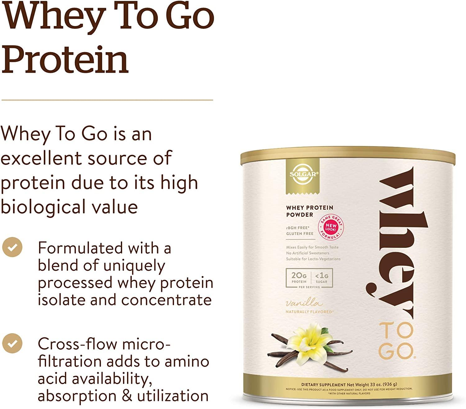 Solgar Whey Protein Powder Vanilla 33 oz - High-Quality Protein Supplement