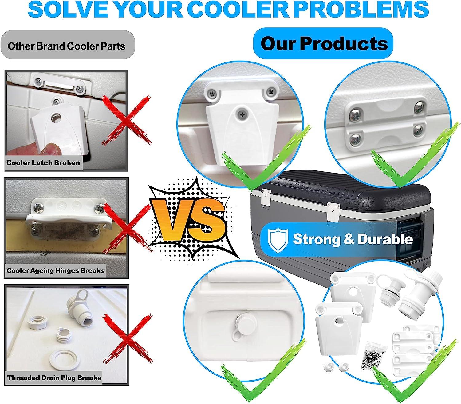 Cooler Replacement Parts Kit - Plastic Hinges, Latch Posts, Screws ...
