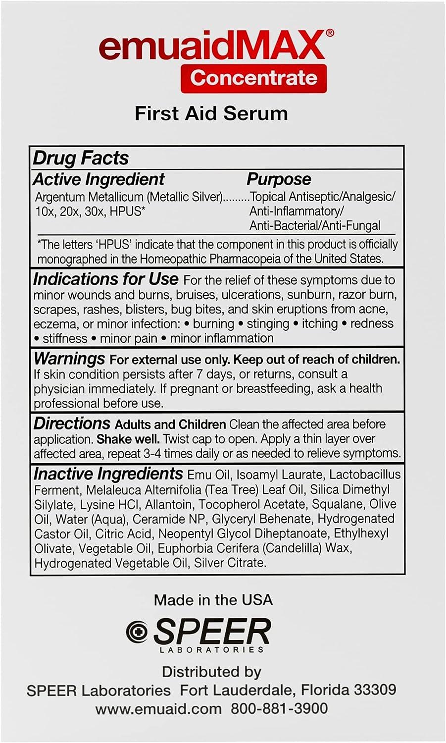 EMUAIDMAX Concentrate 1oz: First Aid Serum for Psoriasis, Eczema, Nail ...