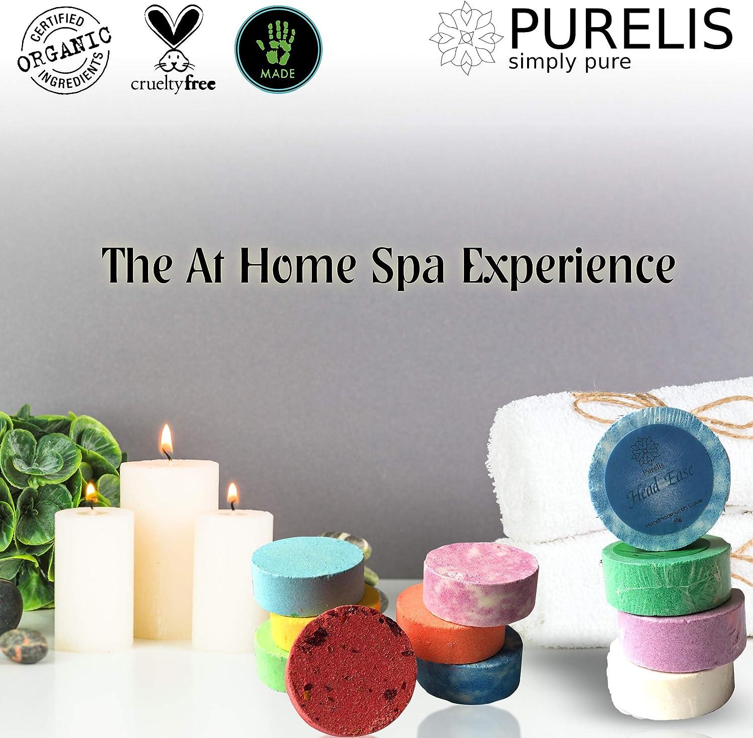 Purelis Shower Steamer Gift Box - Set of 12 Aromatherapy Bath Bombs ...