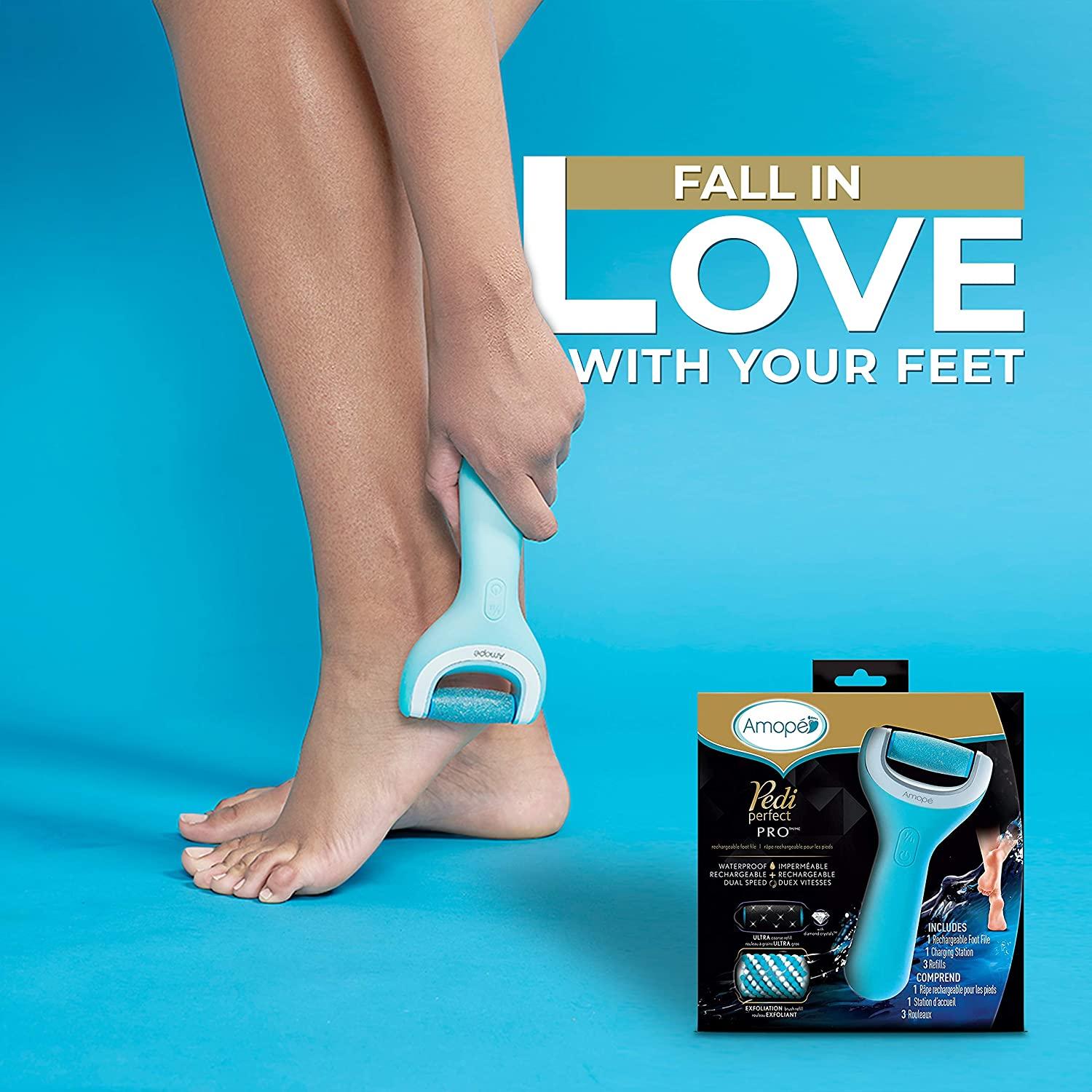 Amope Pedi Perfect Pro Wet & Dry Foot File - Rechargeable Callous ...