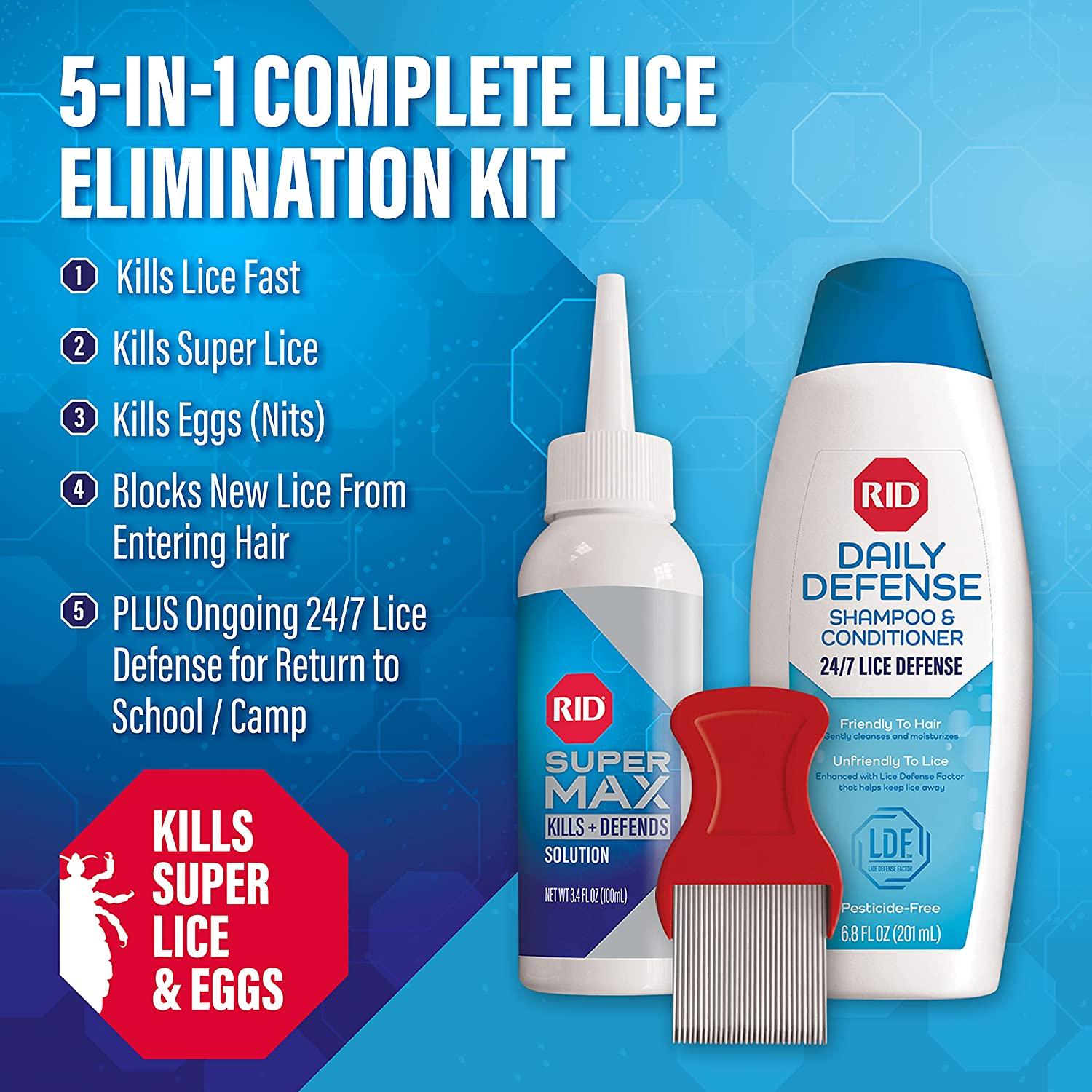 RID Super Max Lice Treatment Kit for Yreating Lice, Super Lice, and ...