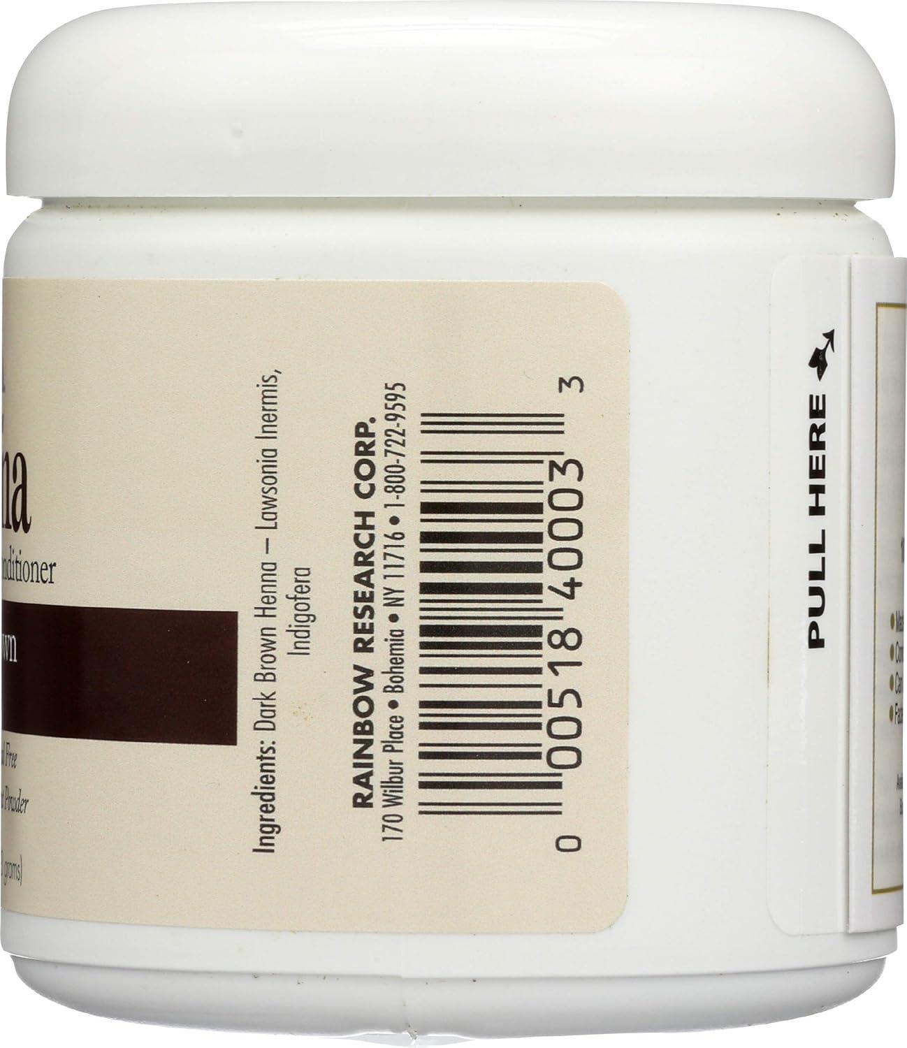 Rainbow Research Henna Hair Color & Conditioner - Dark Brown 118 ml ...