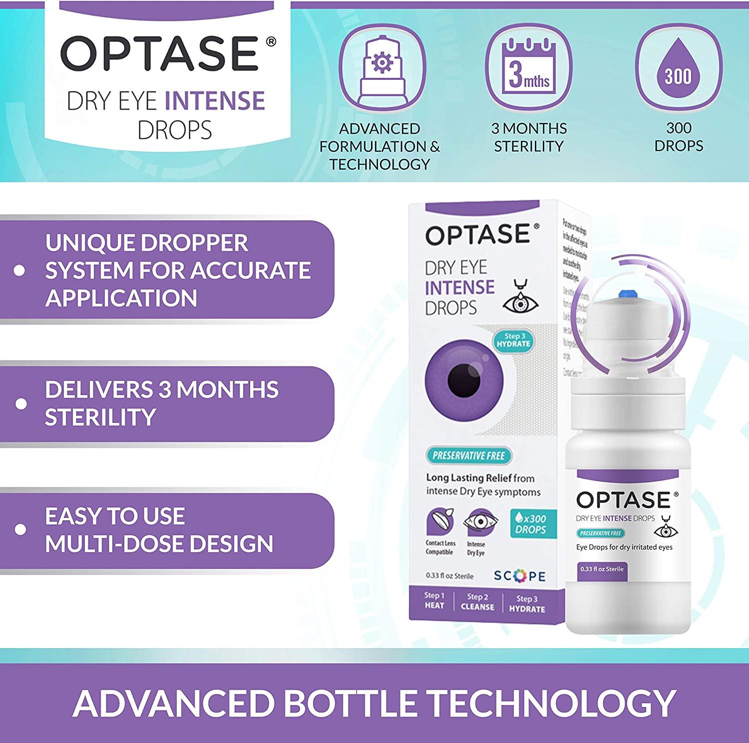 OPTASE Dry Eye Intense Drops - Preservative Free Artificial Tears for Severe Dry Eye Relief ...
