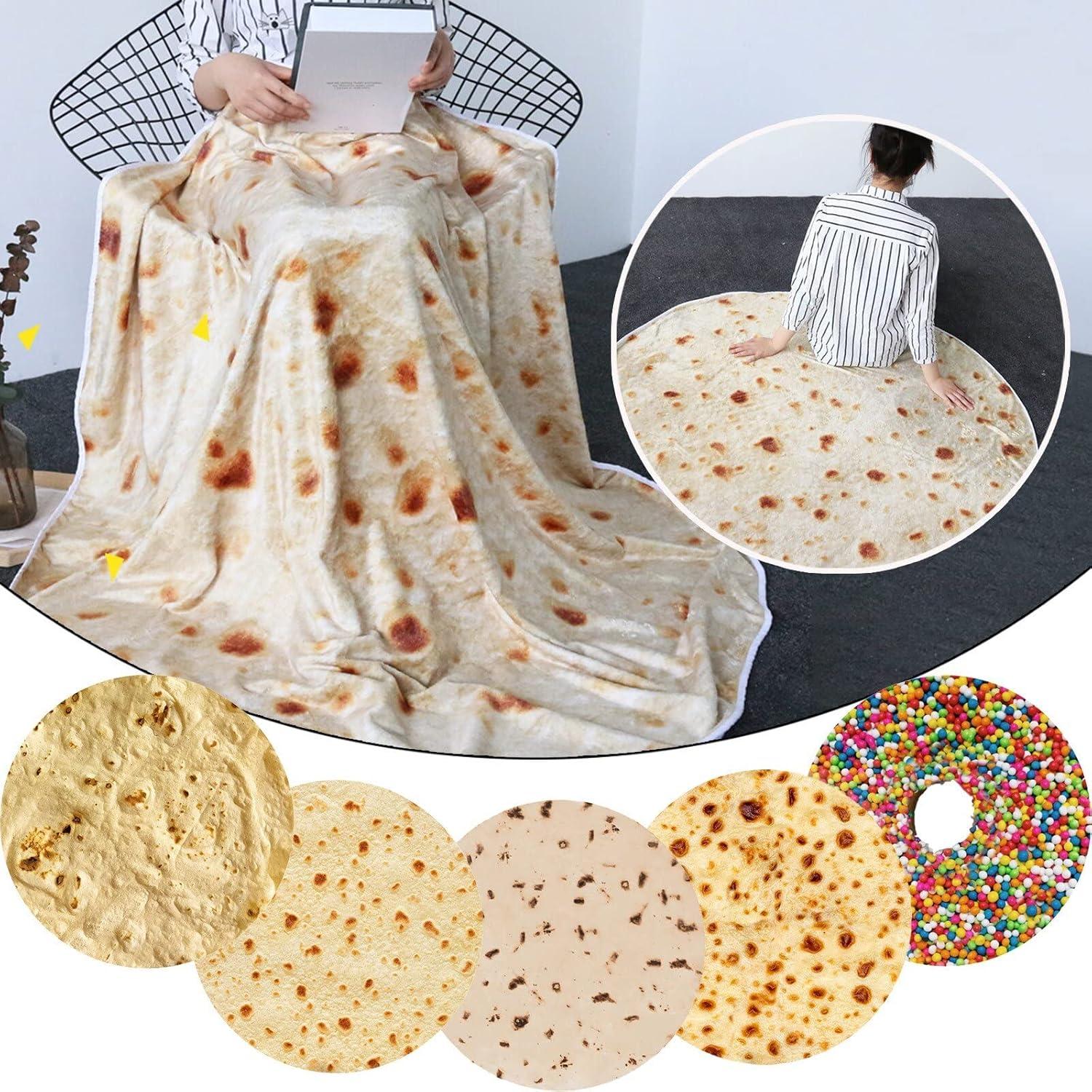 JIAWEIIY Giant Taco Blanket - Humorous Realistic Food Blanket for ...