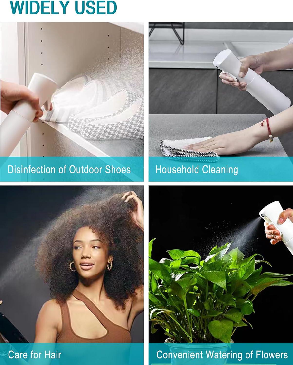 Sivlki 2 Pack Ultra Fine Continuous Spray Bottles - 300ml Water ...