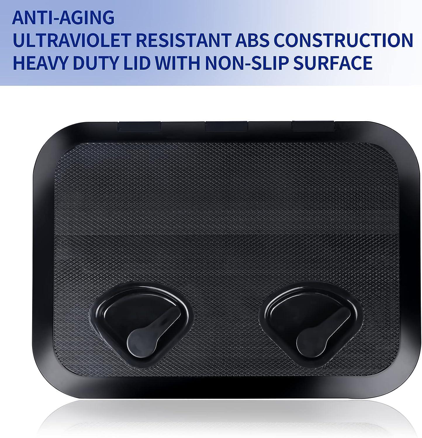 SmartMarine 17.3x12.4 Black Rectangle Deck Access Hatch - Boat Deck Lid ...