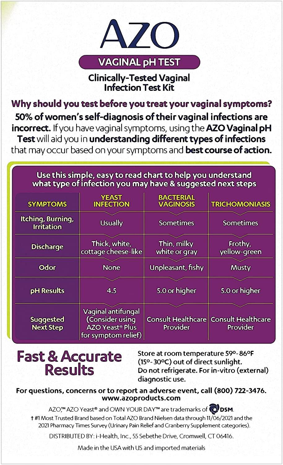 AZO Vaginal pH Test Kit - Fast & Accurate Results from #1 Trusted Brand ...
