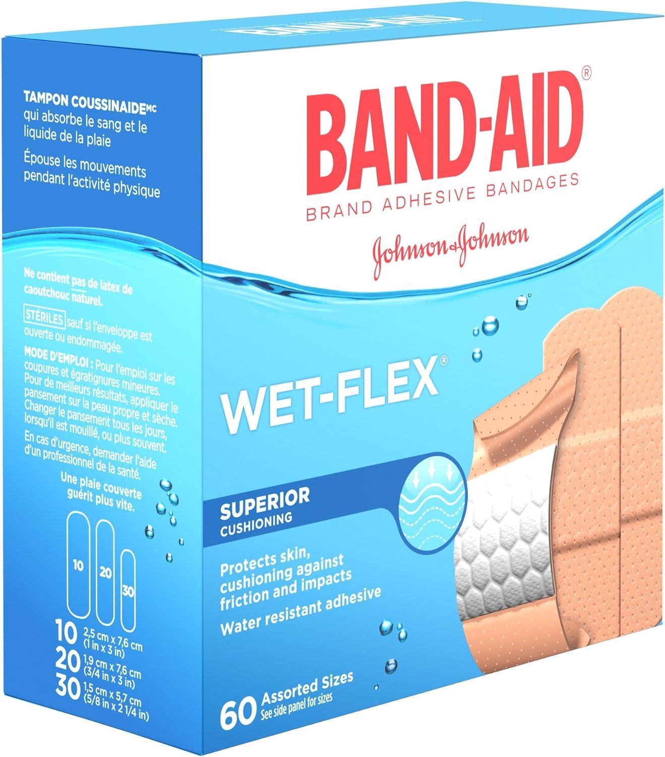 Band-Aid Water Resistant Wet-Flex Adhesive Bandages Assorted Sizes ...