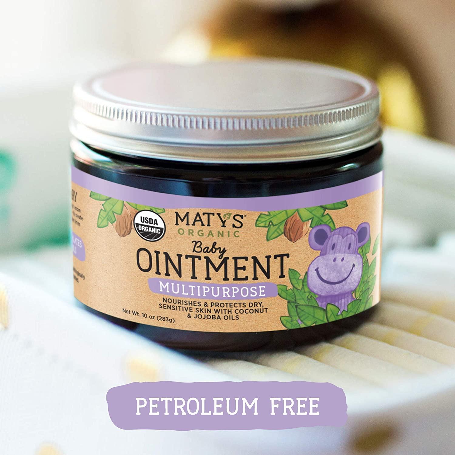 Maty's Organic Baby Ointment - 10 oz, Petroleum-Free Diaper Cream with ...