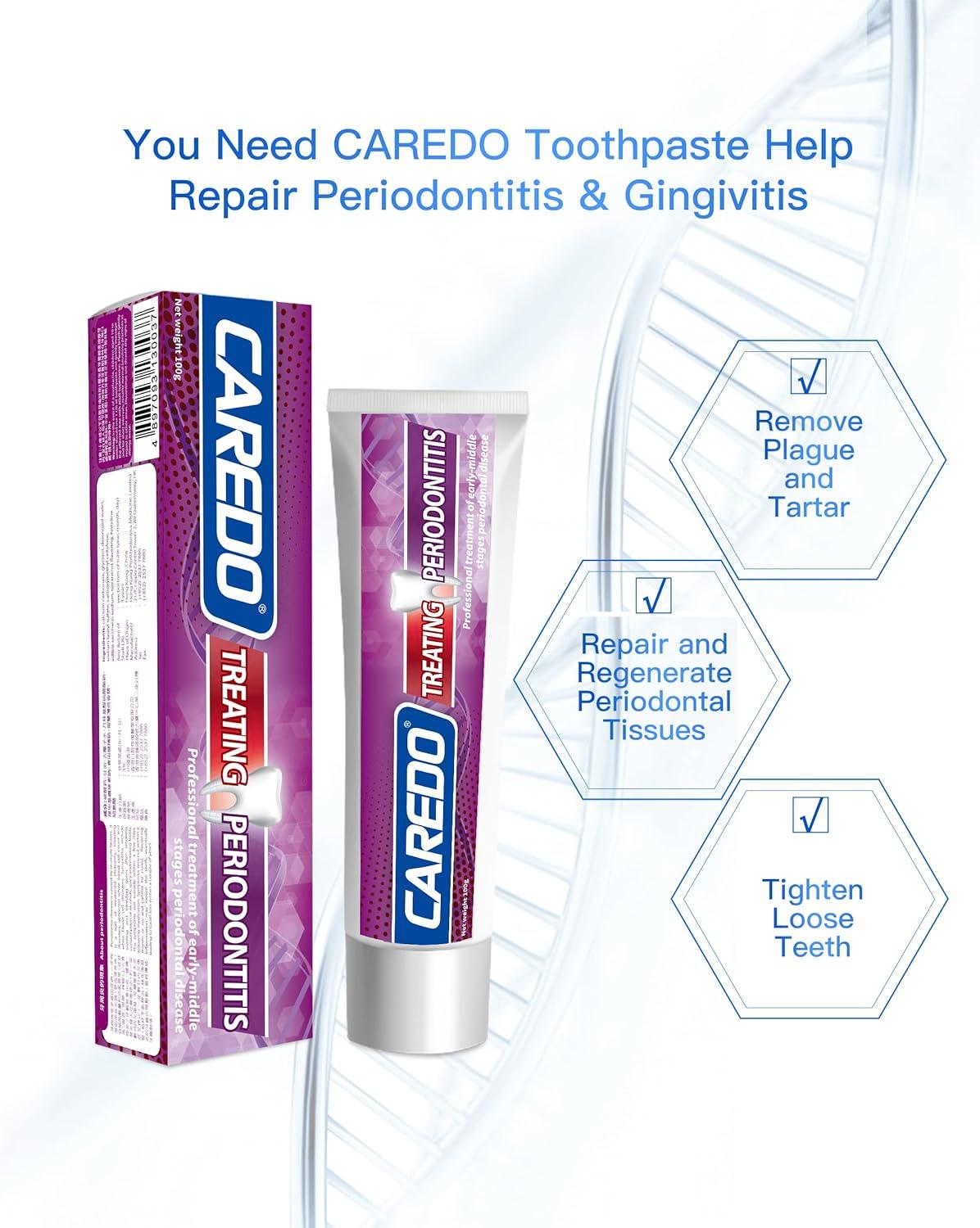 CAREDO Healing Periodontitis Treatment Toothpaste - Gingivitis & Gum Disease Treatment ...