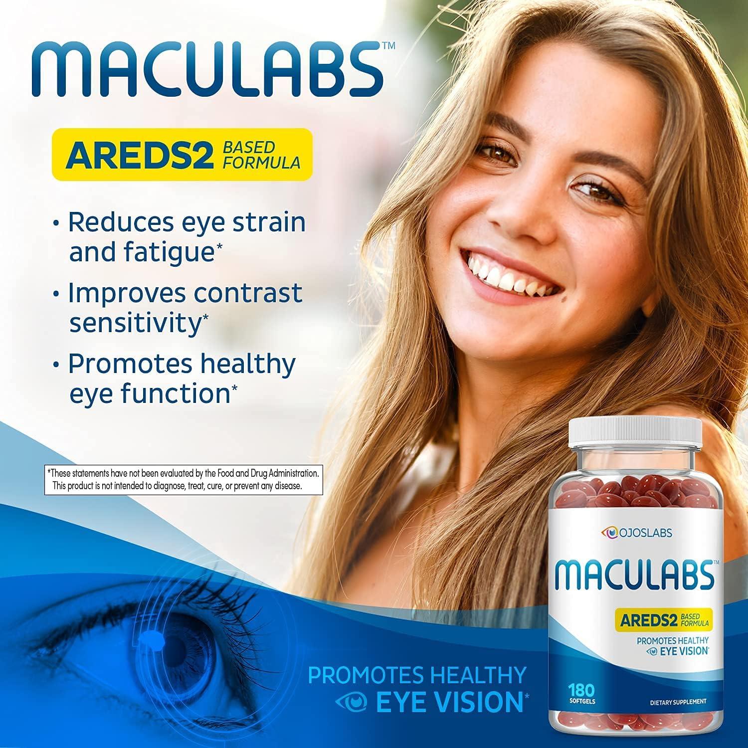 OjosLabs Eye Vitamins - AREDS 2 Formula with Lutein & Zeaxanthin - 180 ...
