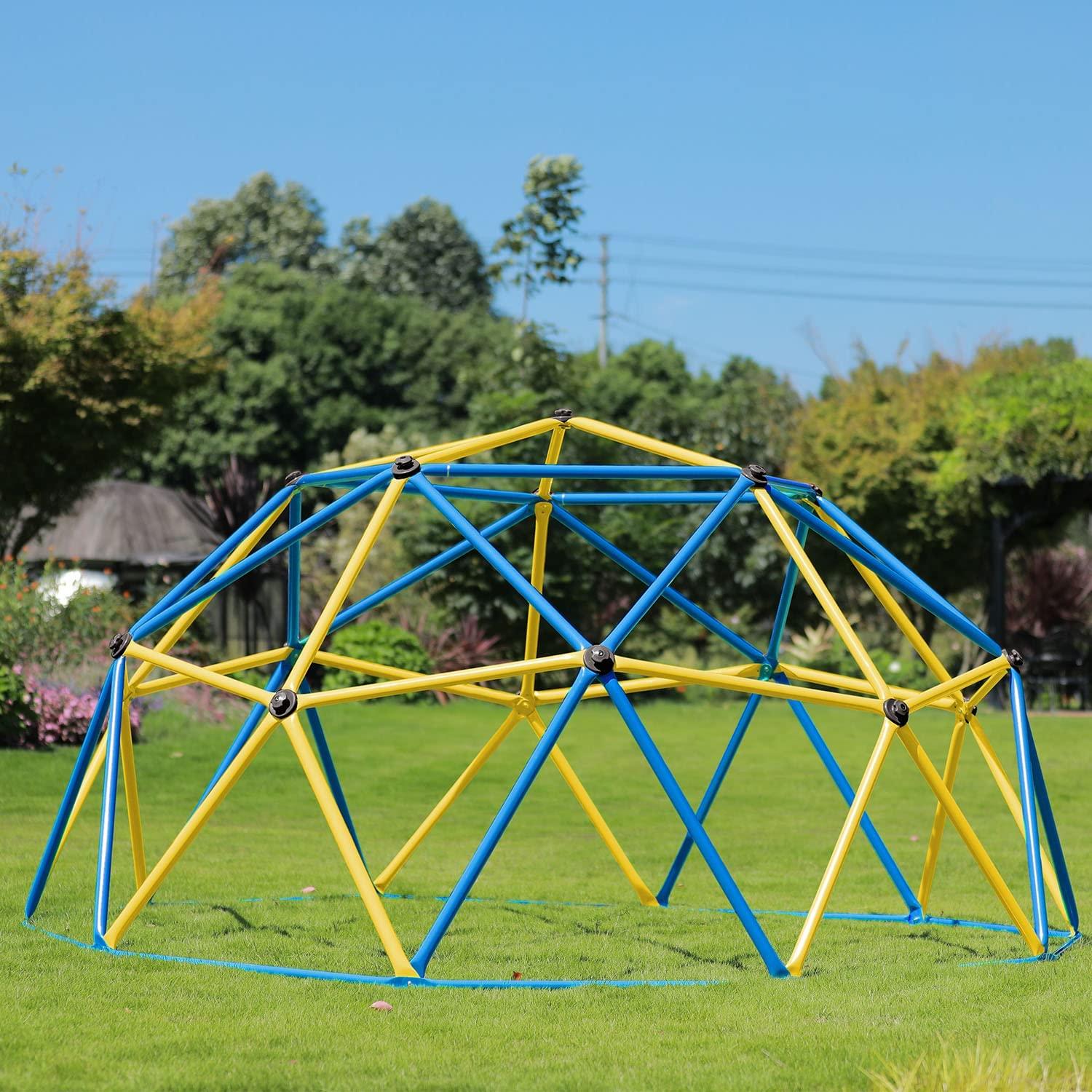 Zupapa 10FT Blue Dome Climber | Upgraded 2022 Decagonal Geo Jungle Gym ...
