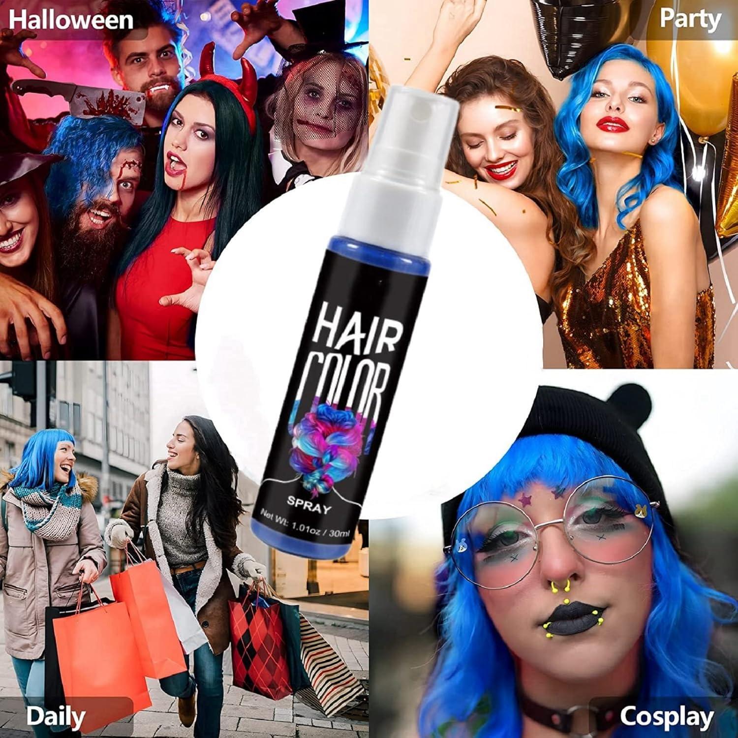 Blue Hair Dye Hair Colour Spray Blue Hair Dye Semi Permanent Coloured ...