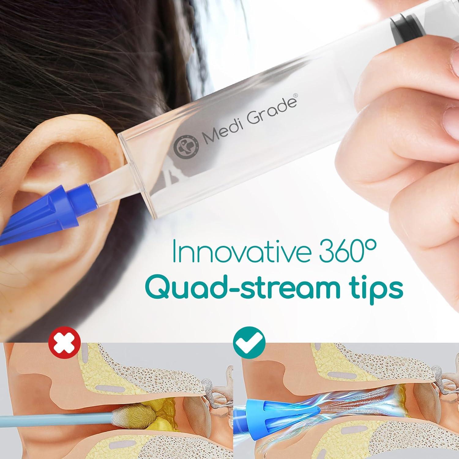 Medi Grade 60ml Ear Syringe Kit with 3 Tips - Ear Wax Removal ...