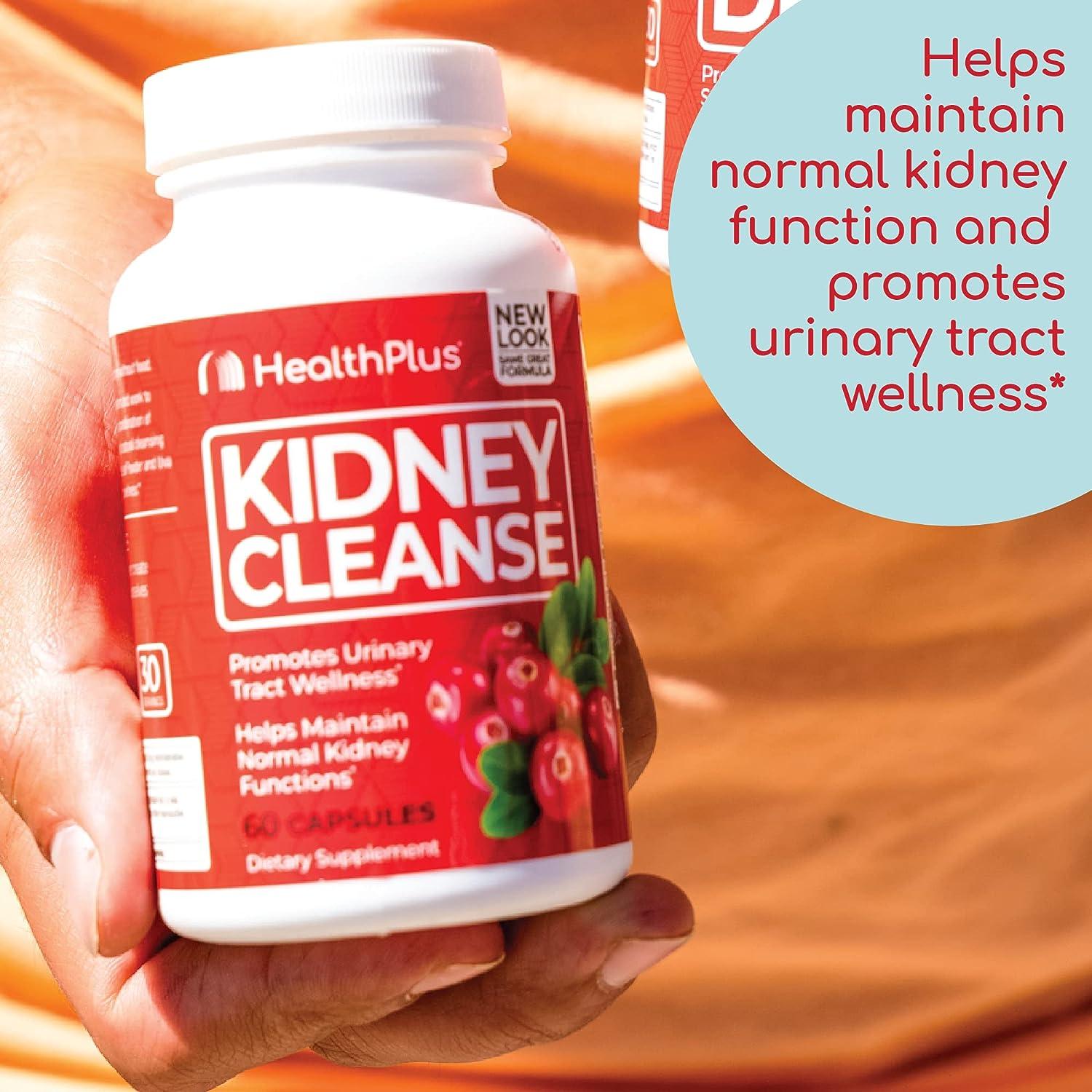 Health Plus Kidney Cleanse Capsules - 60 Count (30 Servings) - Pack of ...