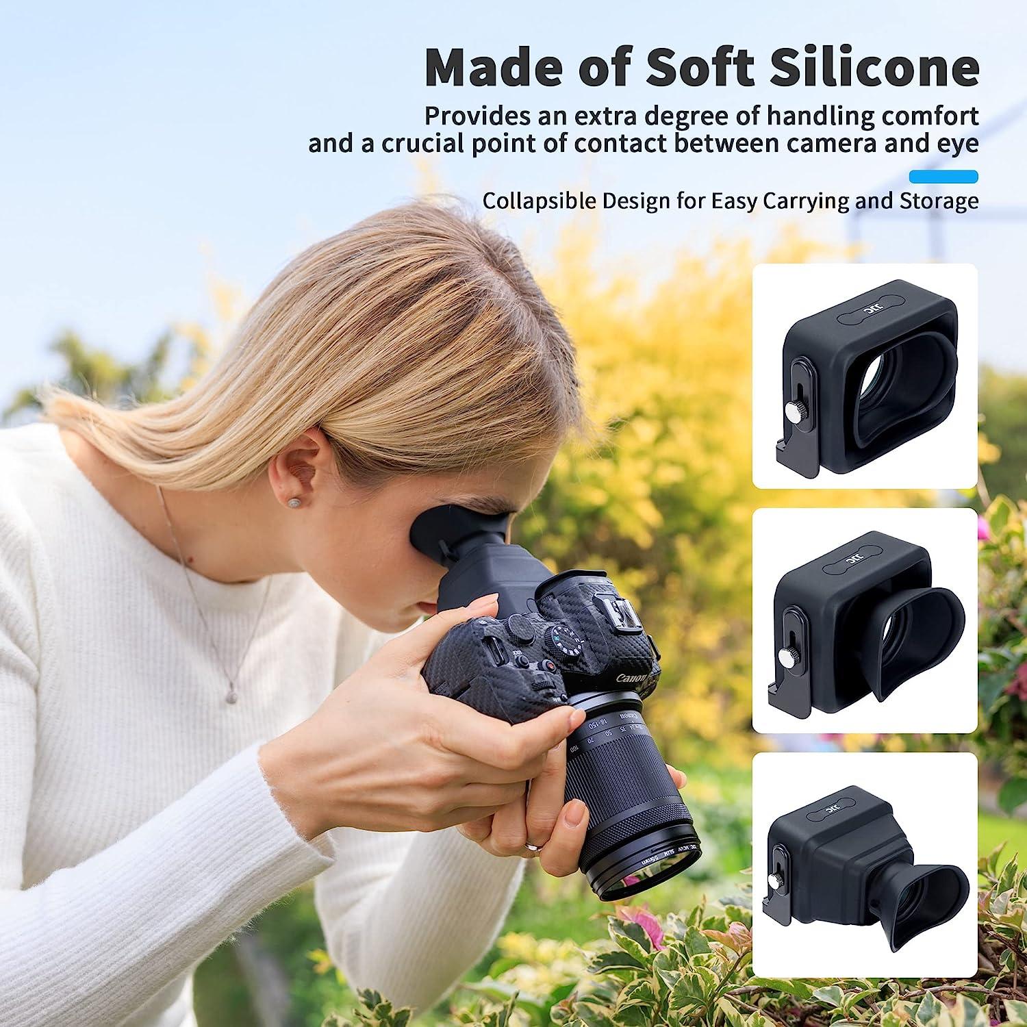 JJC Collapsible Camera LCD Viewfinder 3X Magnifier Sunshade Hood with ...