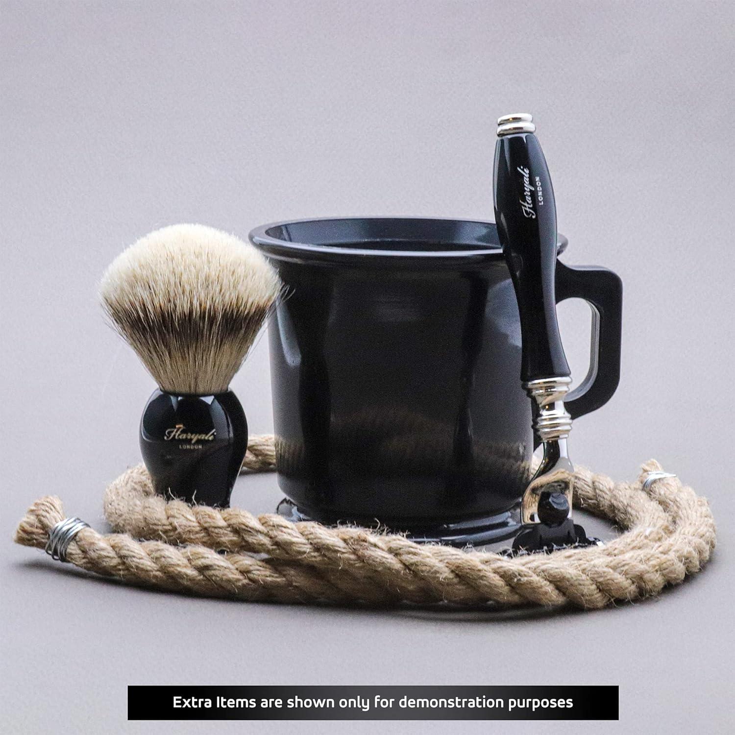 Haryali London Black Shaving Mug - Vintage Style with Knob Handle ...