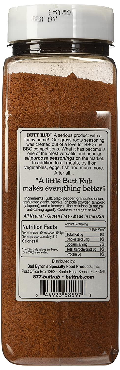 Bad Byron's Butt Rub Barbeque Seasoning - 26 oz BBQ Rub for Grilling ...
