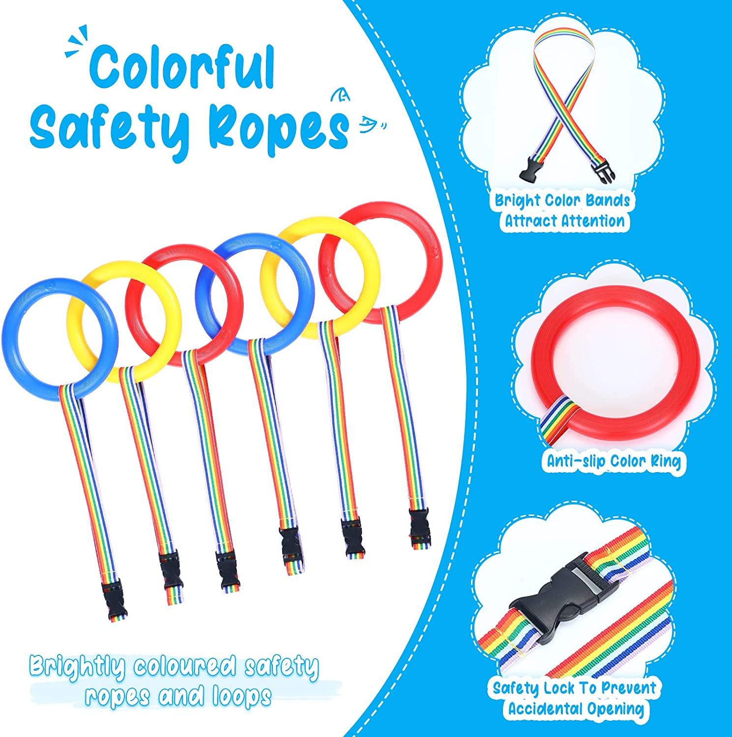 6 Pcs Colorful Toddler Walking Ropes with Handles for Daycare and ...