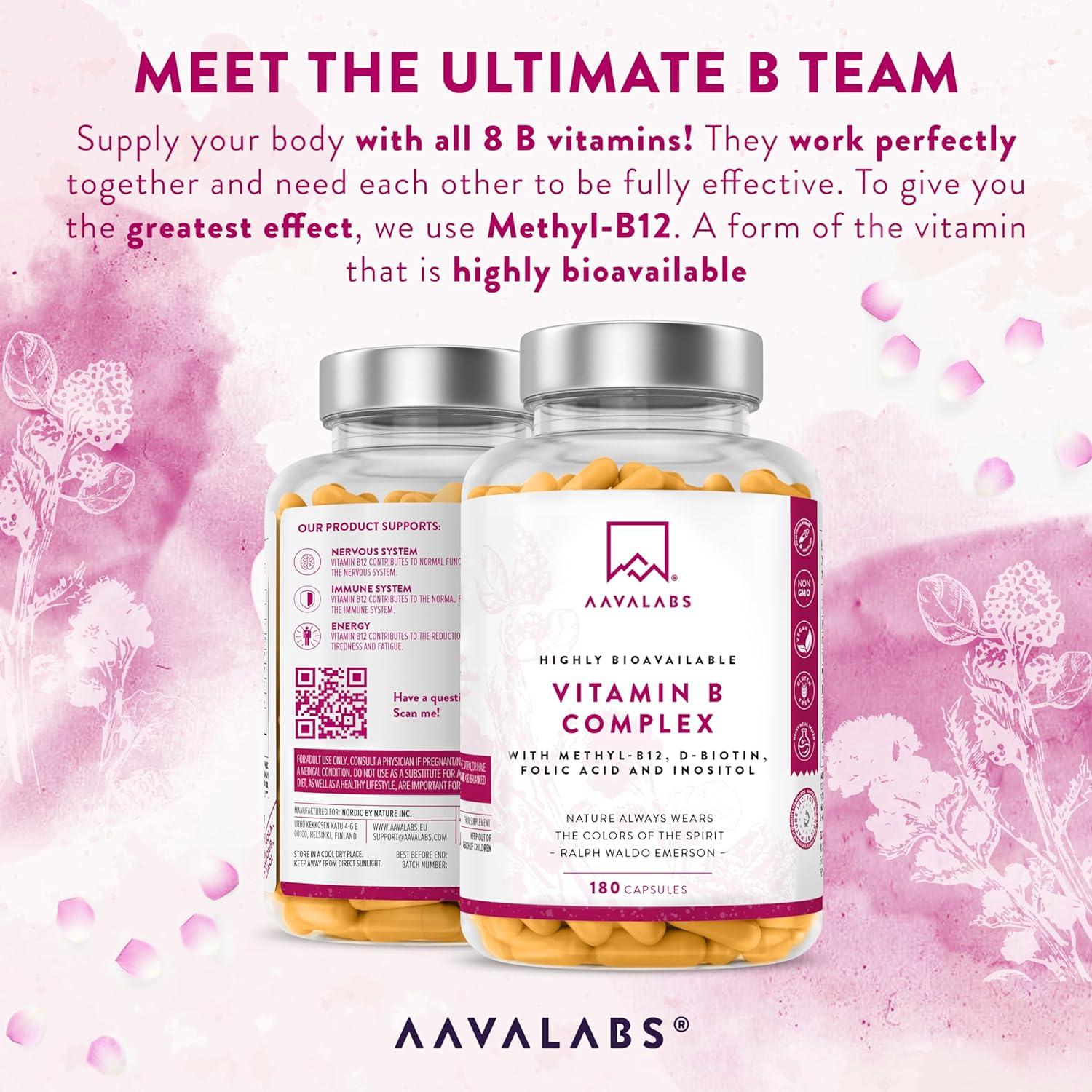 High Strength Vitamin B Complex - 180 Capsules, Essential B-Vitamins ...