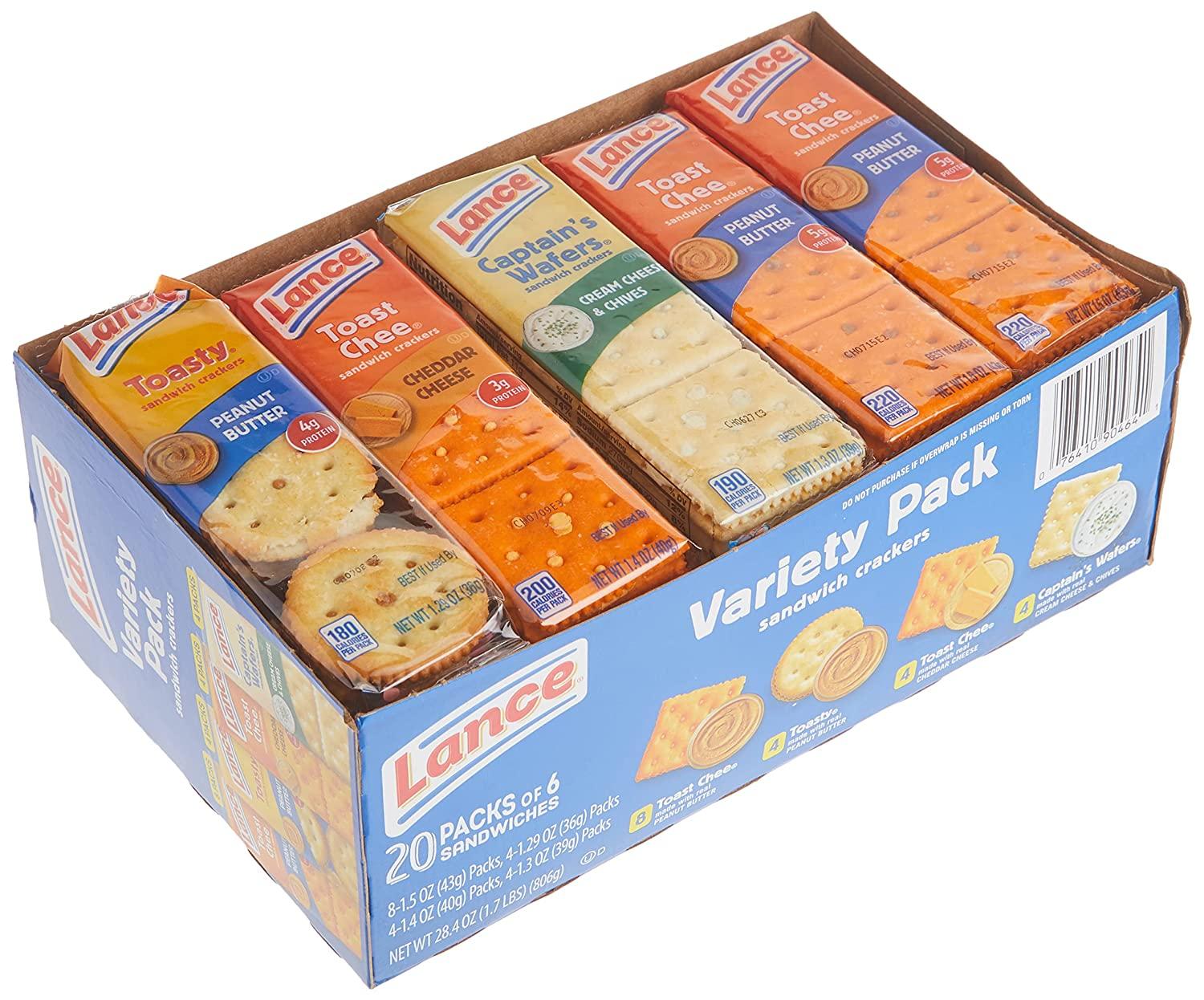 Lance Variety Pack 40 Count - 56.8 oz | Assorted Crackers & Cookies ...