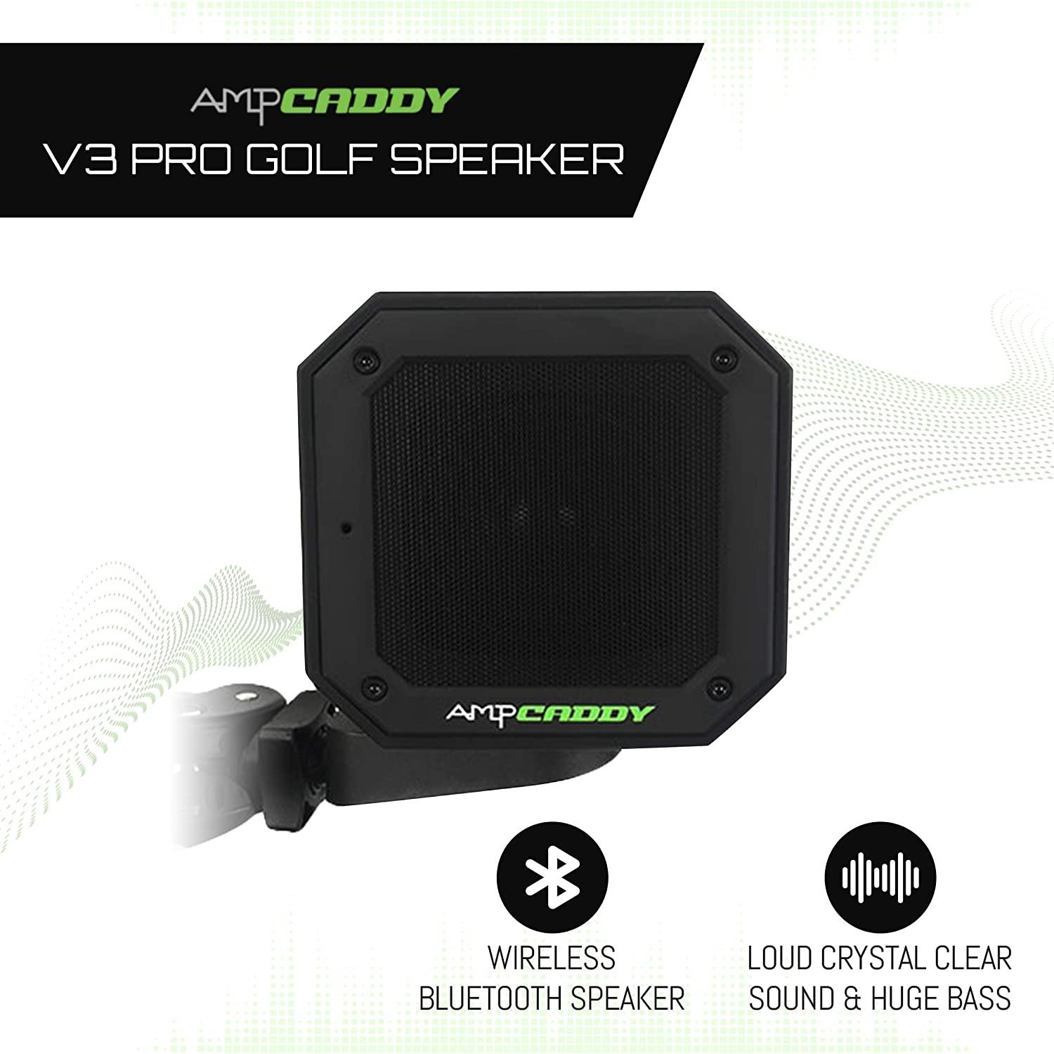 Ampcaddy V3 Pro Golf Bluetooth Speaker with Mount - Loud Stereo Sound ...