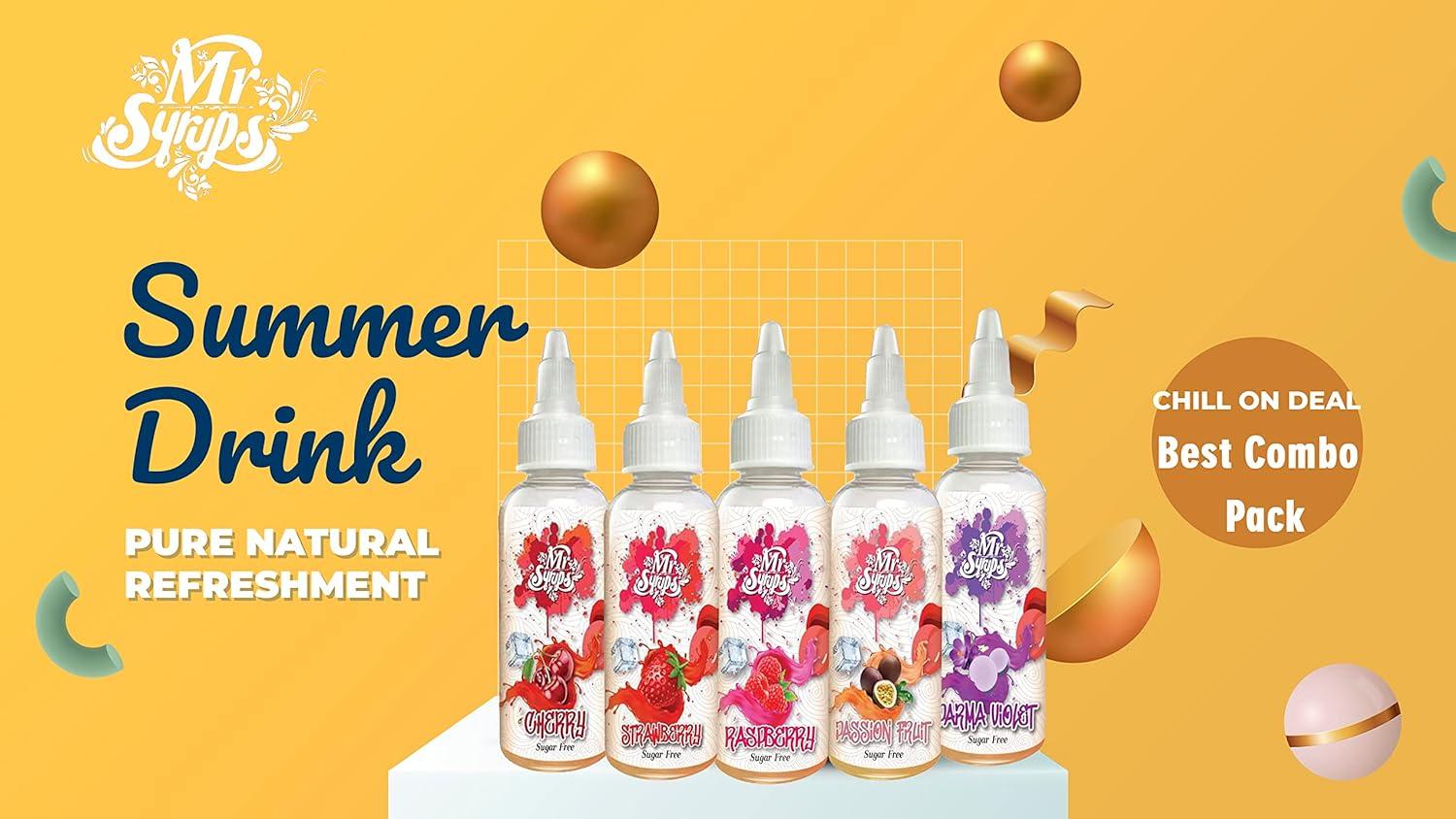 Mr Syrups Cherry Parma Violet Strawberry Passion Fruit Raspberry 60ml ...