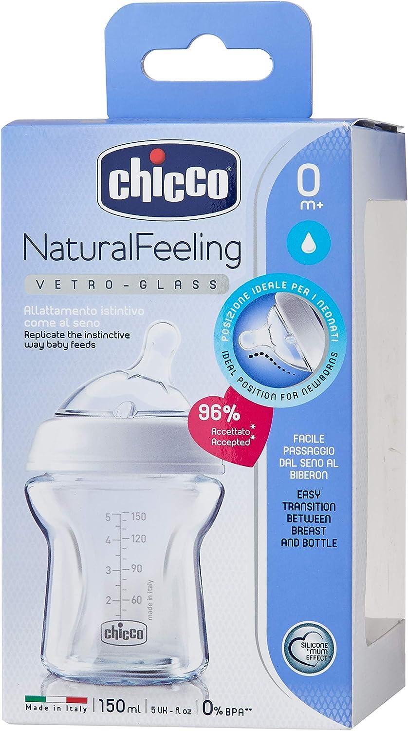 Chicco Natural Feeling Glass Bottle 150ml - 0Mesi | Buy Online | Buy Now with Express ...