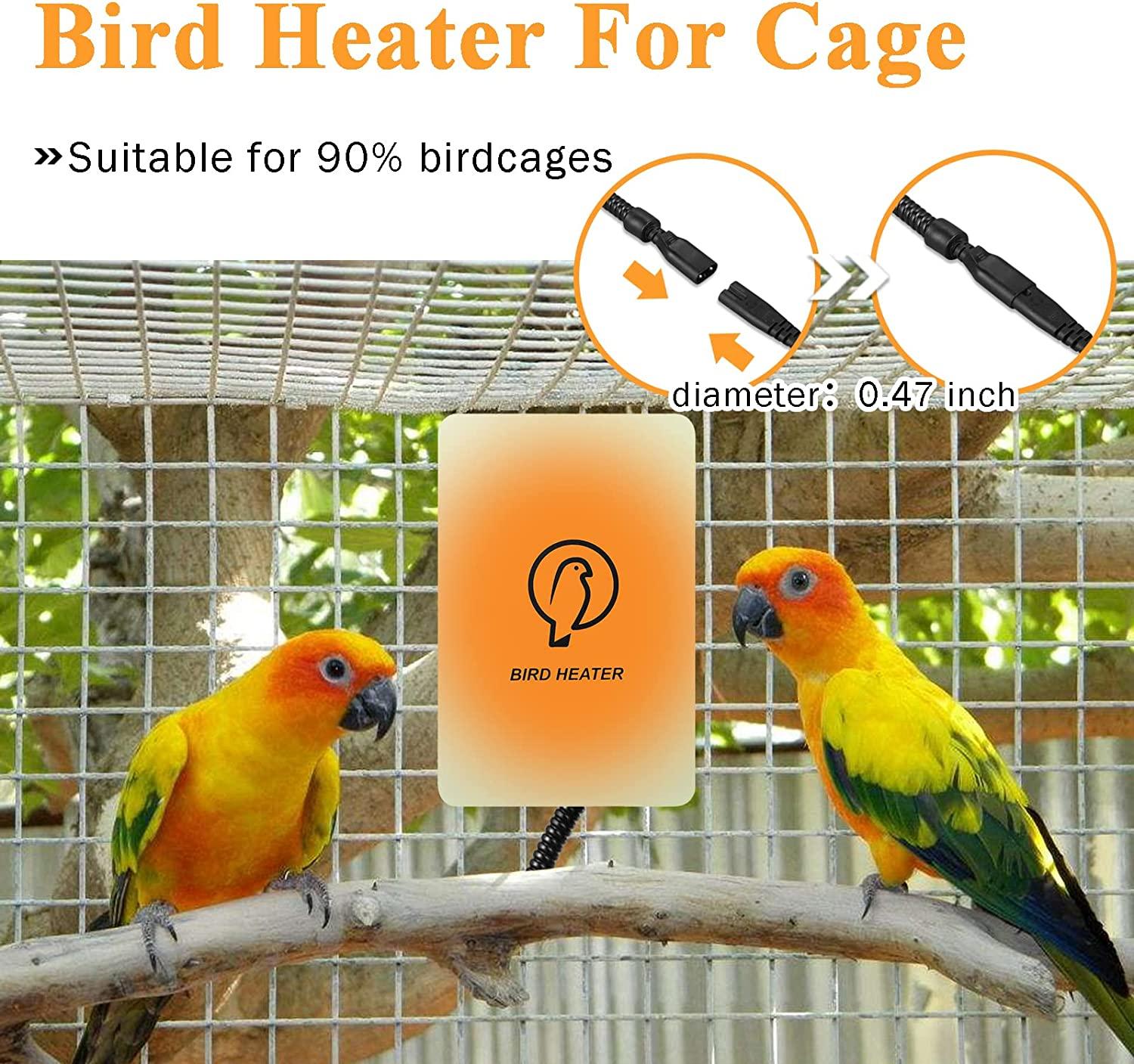 Kokopro Bird Heater for Cage - 10W Snuggle Up Warmer for African Grey ...