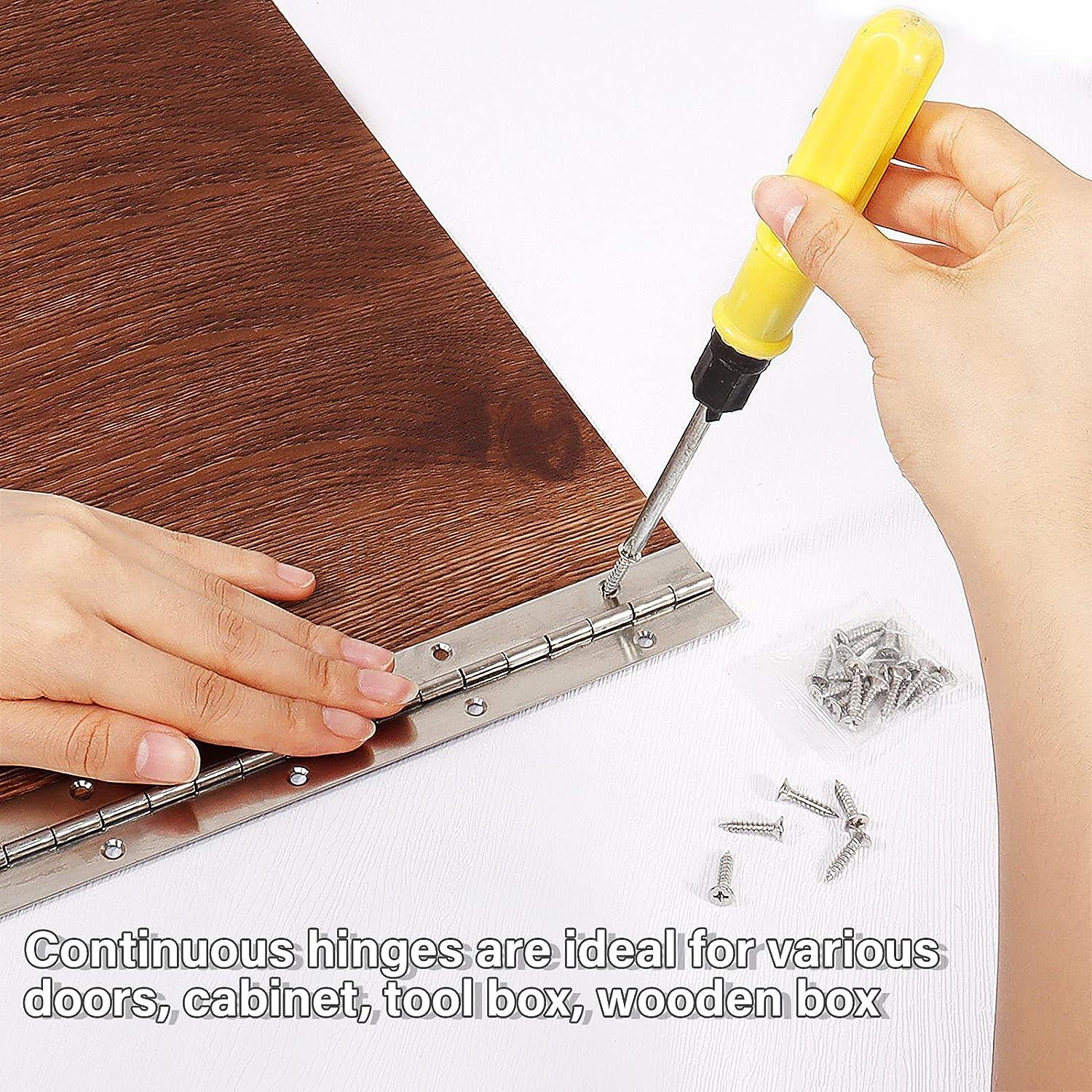 12 Inch Heavy Duty Stainless Steel Piano Hinge with Screws - Smooth ...