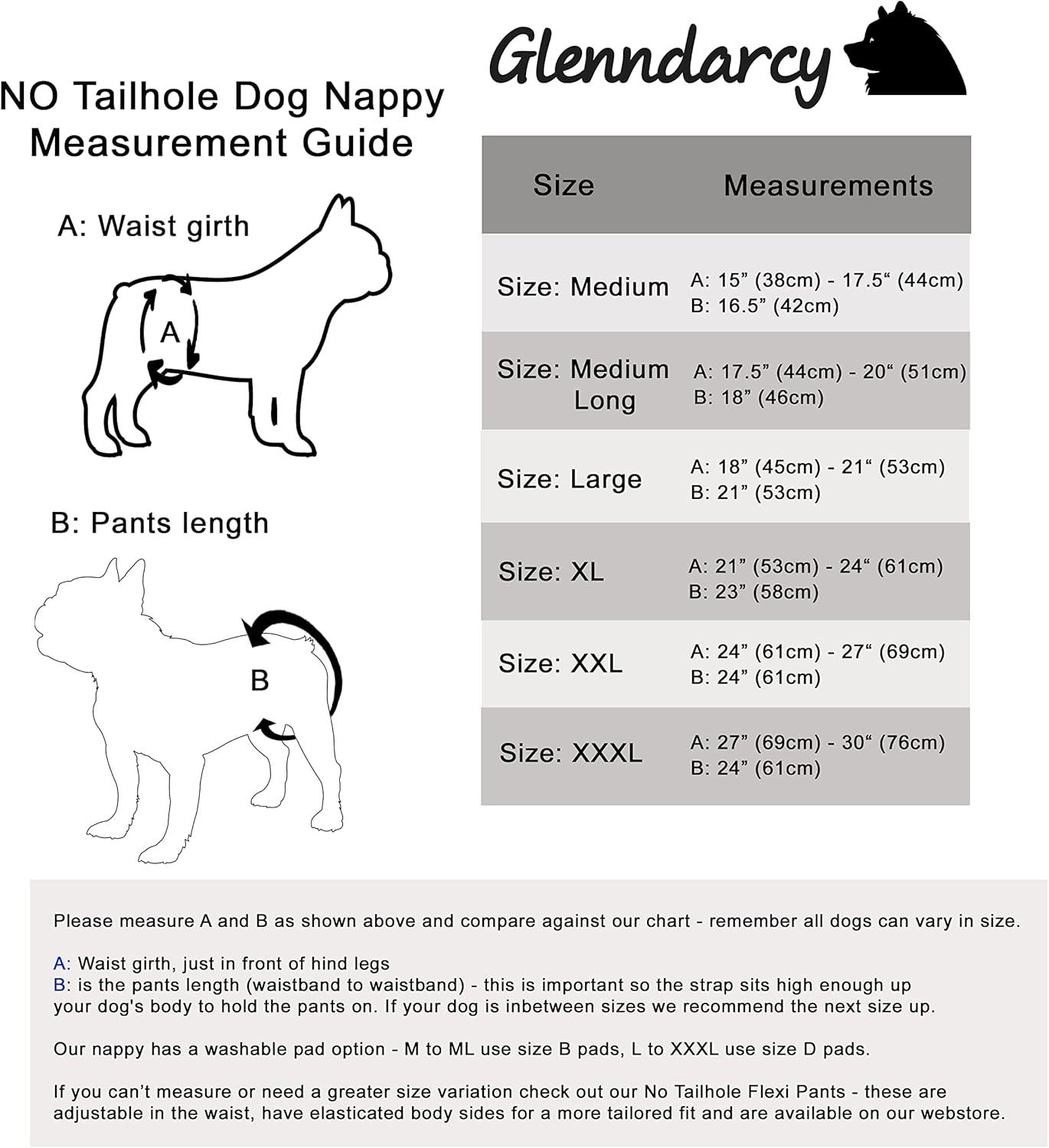 Glenndarcy Dog Diapers for French Bulldogs - Tail Hole-Free Medium Size ...