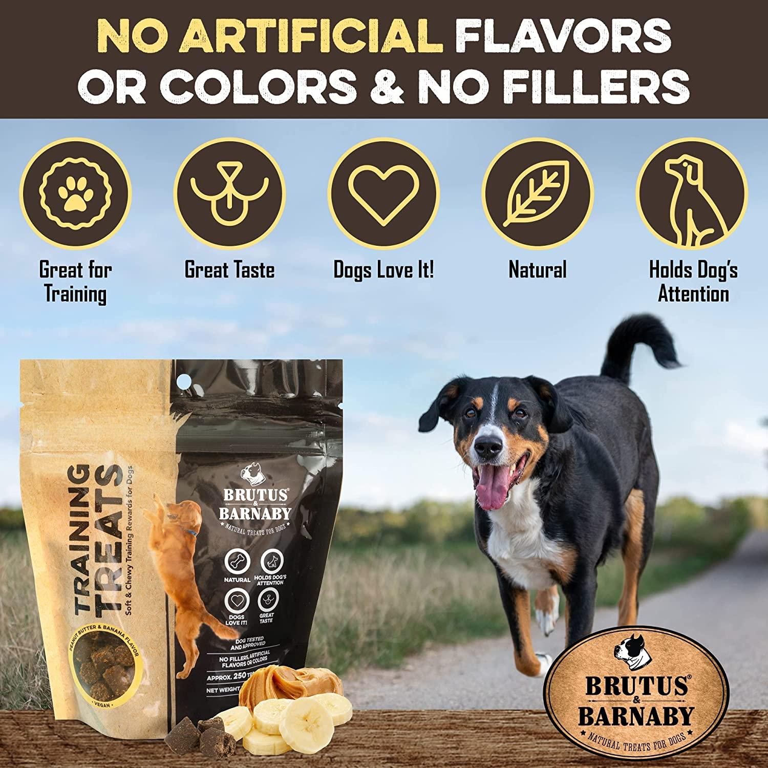 BRUTUS & BARNABY Peanut Butter & Banana Training Treats for Dogs - 8oz ...