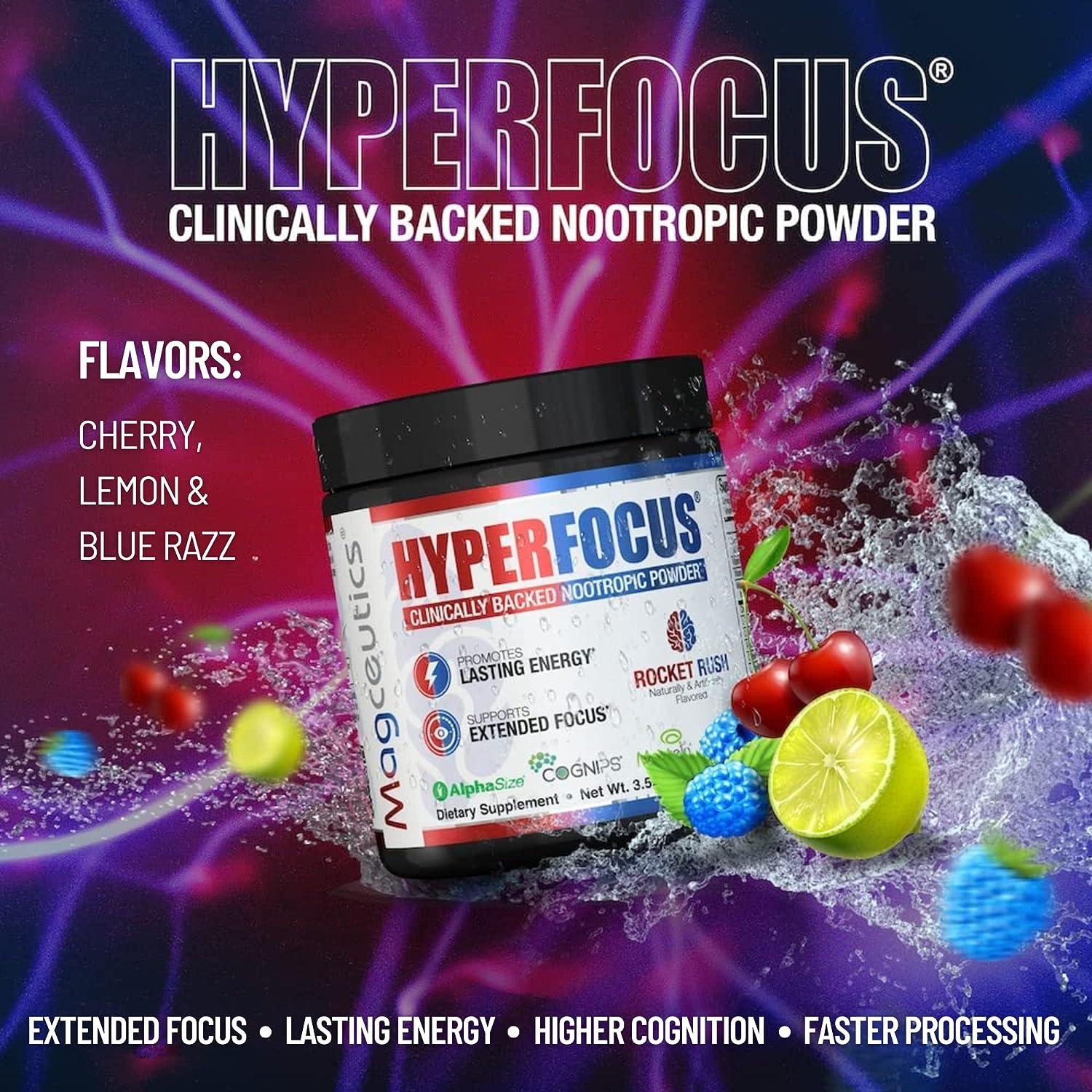 Magceutics Hyperfocus Nootropic Powder - Boost Memory & Cognitive Function - 3.52 Oz (Rocket ...