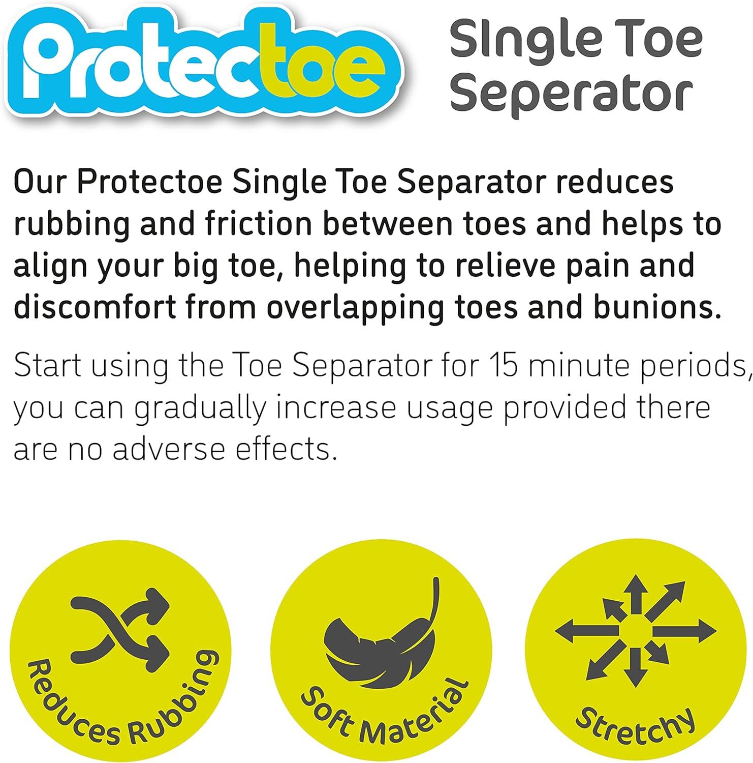Protectoe Single Gel Toe Separator for Overlapping Toes - Box of 10 Toe ...