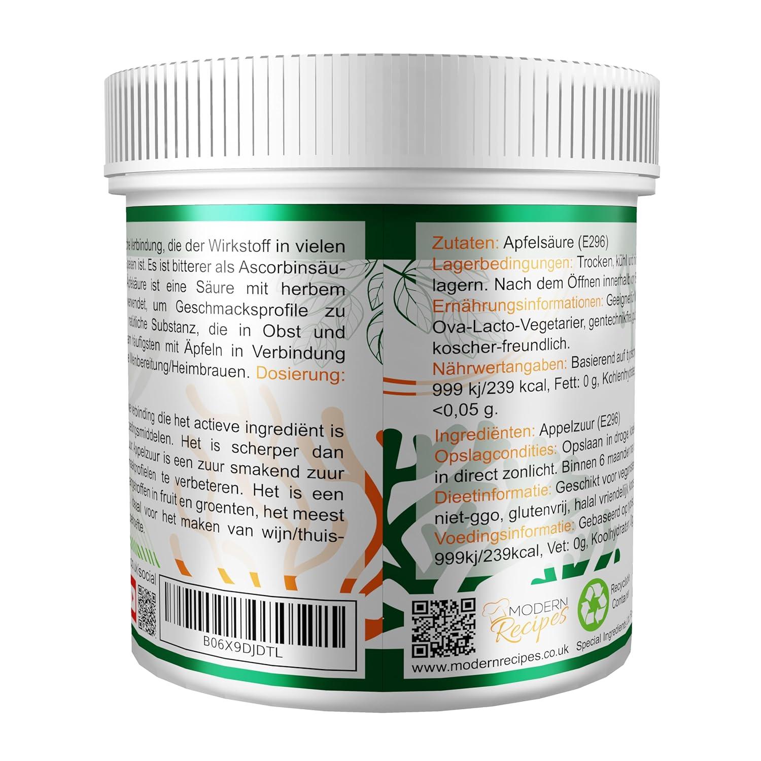 Premium Malic Acid Powder 100g - Vegan Non-GMO - Natural Origin ...