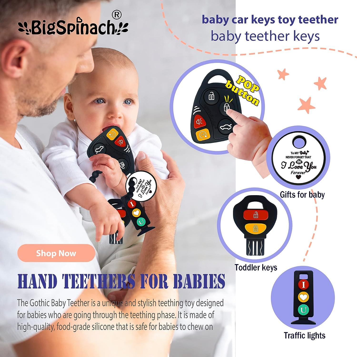BIGSPINACH Baby Teething Keys Toys Set - Gothic Car Key Baby Teether ...