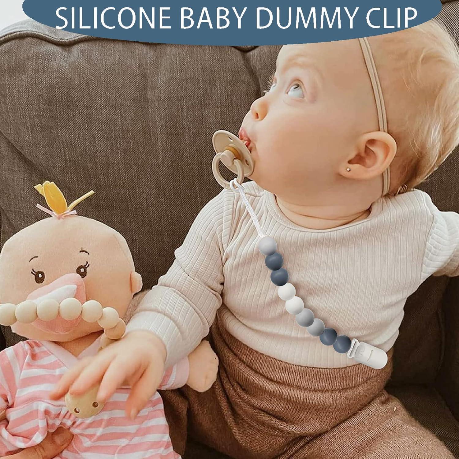 Flow Fire Silicone Dummy Clips - 2PCS Grey | Universal Fit for Baby ...