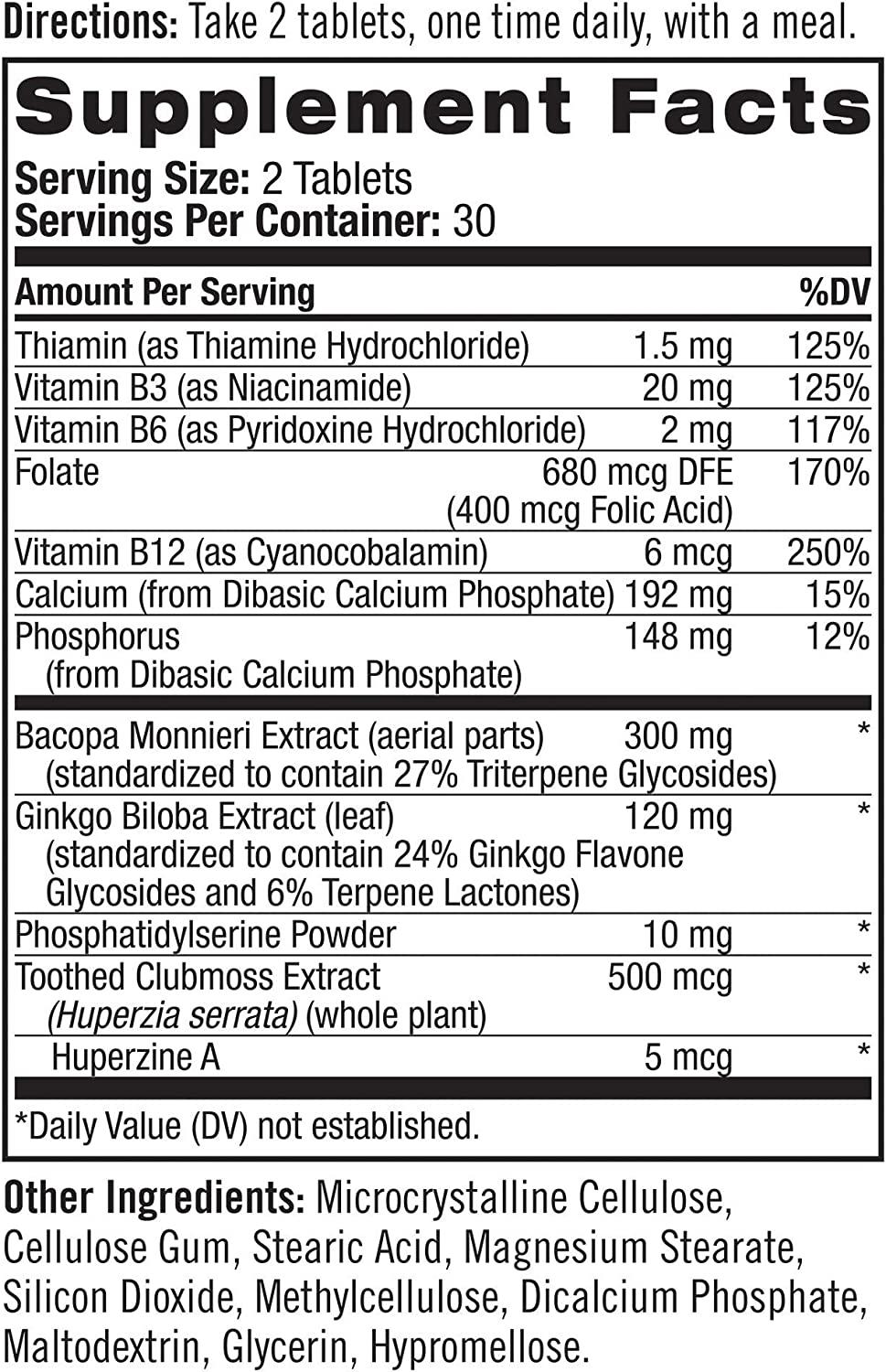 Buy Natrol Memory Complex 60 Tablets - Enhance Focus & Cognitive Support | Buy Now with Express ...