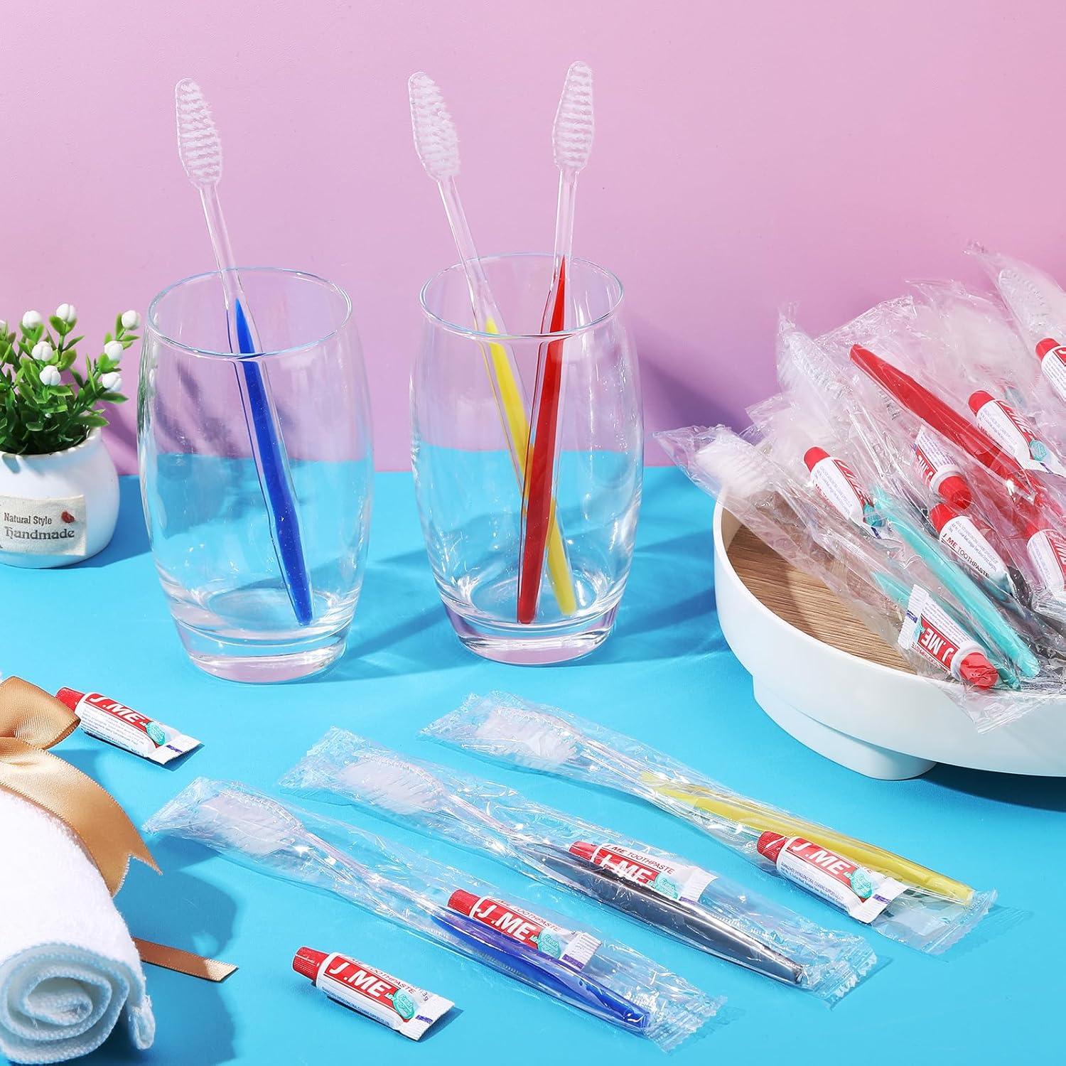 Buy Amyhill 50 Sets Disposable Toothbrushes & Toothpaste - Soft Bristle ...