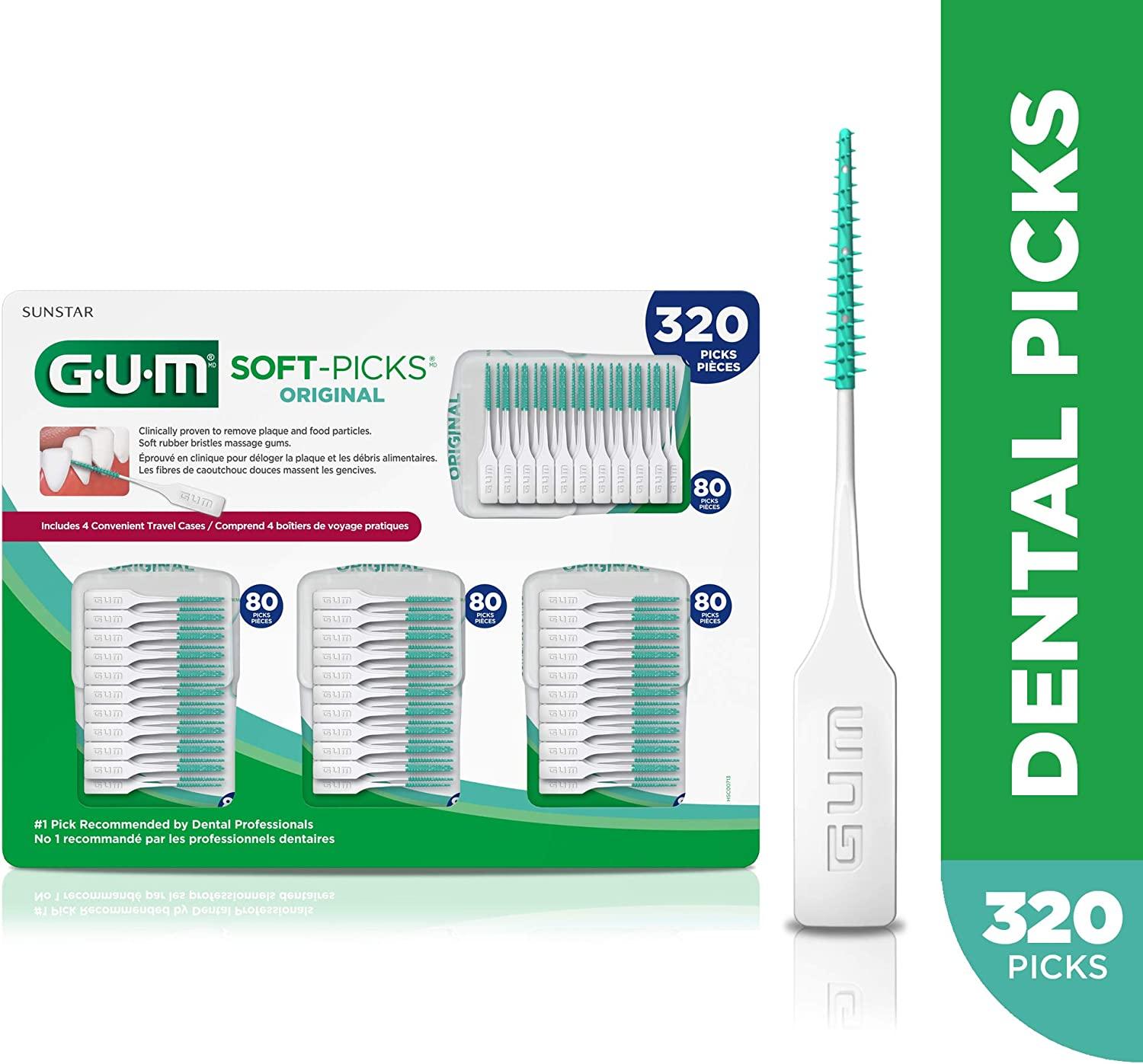 GUM Soft-Picks Original Dental Picks 320 Count - Gentle Dental Care ...