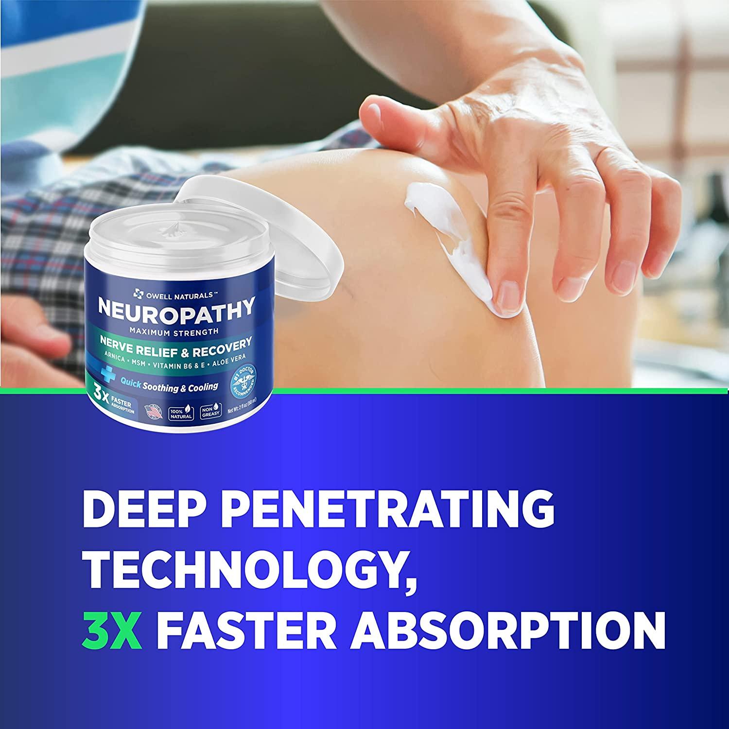 OWELL NATURALS Neuropathy Nerve Relief Cream - Maximum Strength, Non ...
