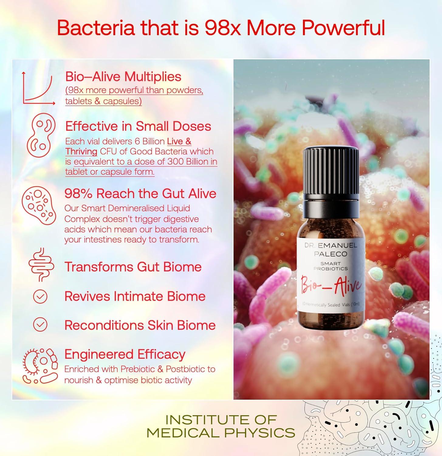 Dr. Emanuel Paleco Bio Alive 300 Billion Smart Probiotics for Gut ...