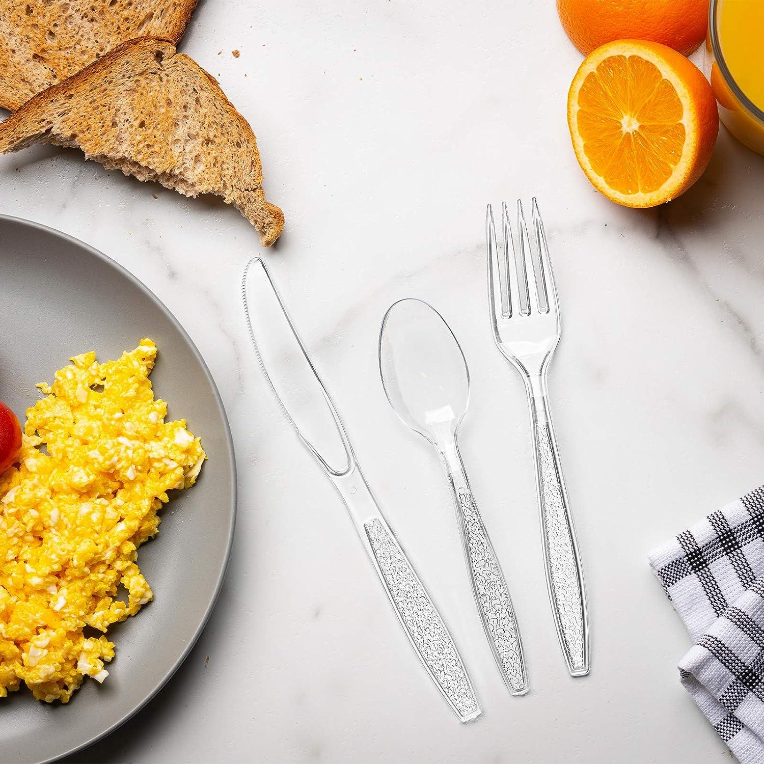 360 Count Clear Heavyweight Disposable Plastic Cutlery Combo Box | Buy ...