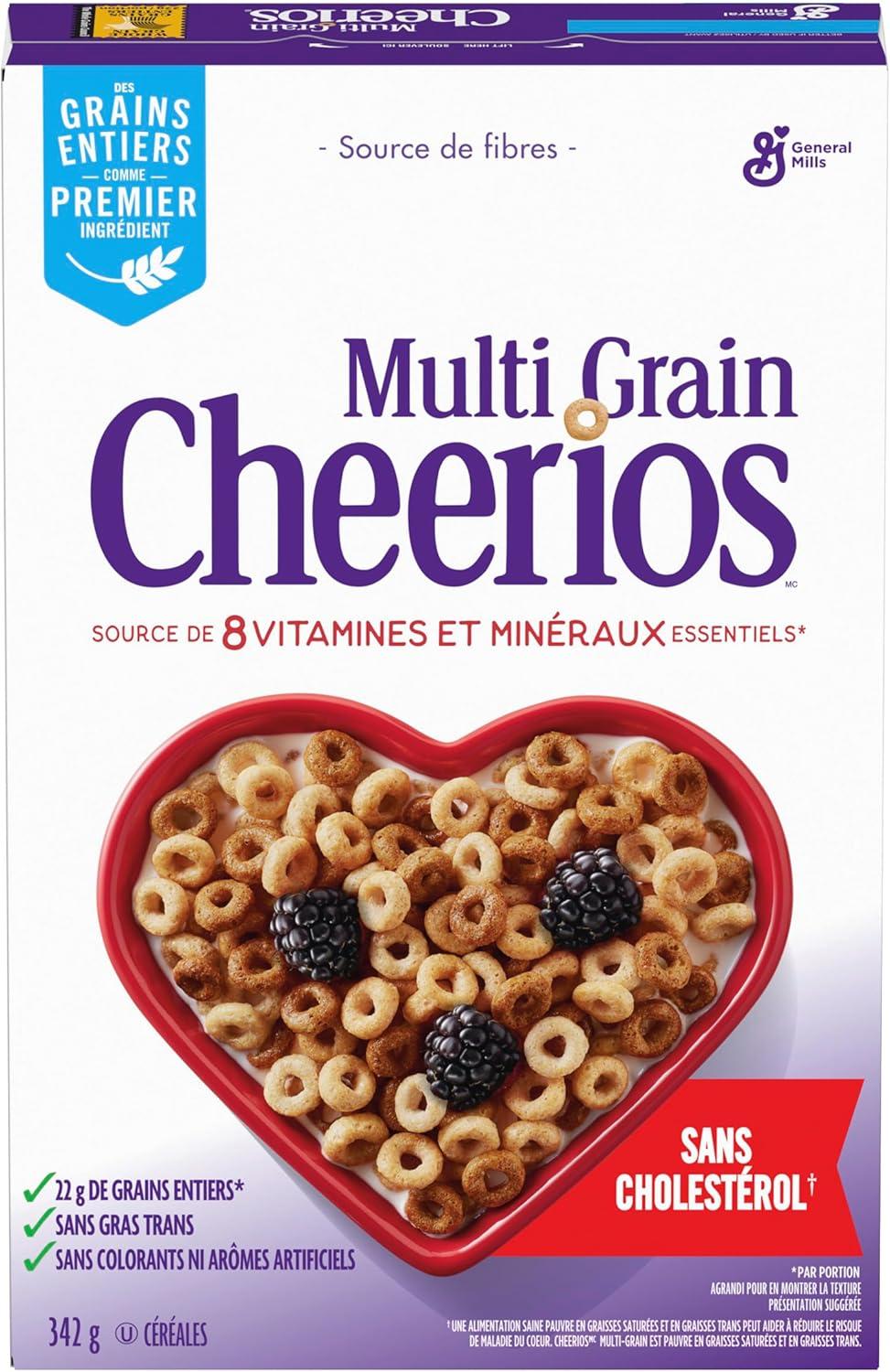 CHEERIOS Multi Grain Cereal Box Whole Grain is the First Ingredient 342 ...