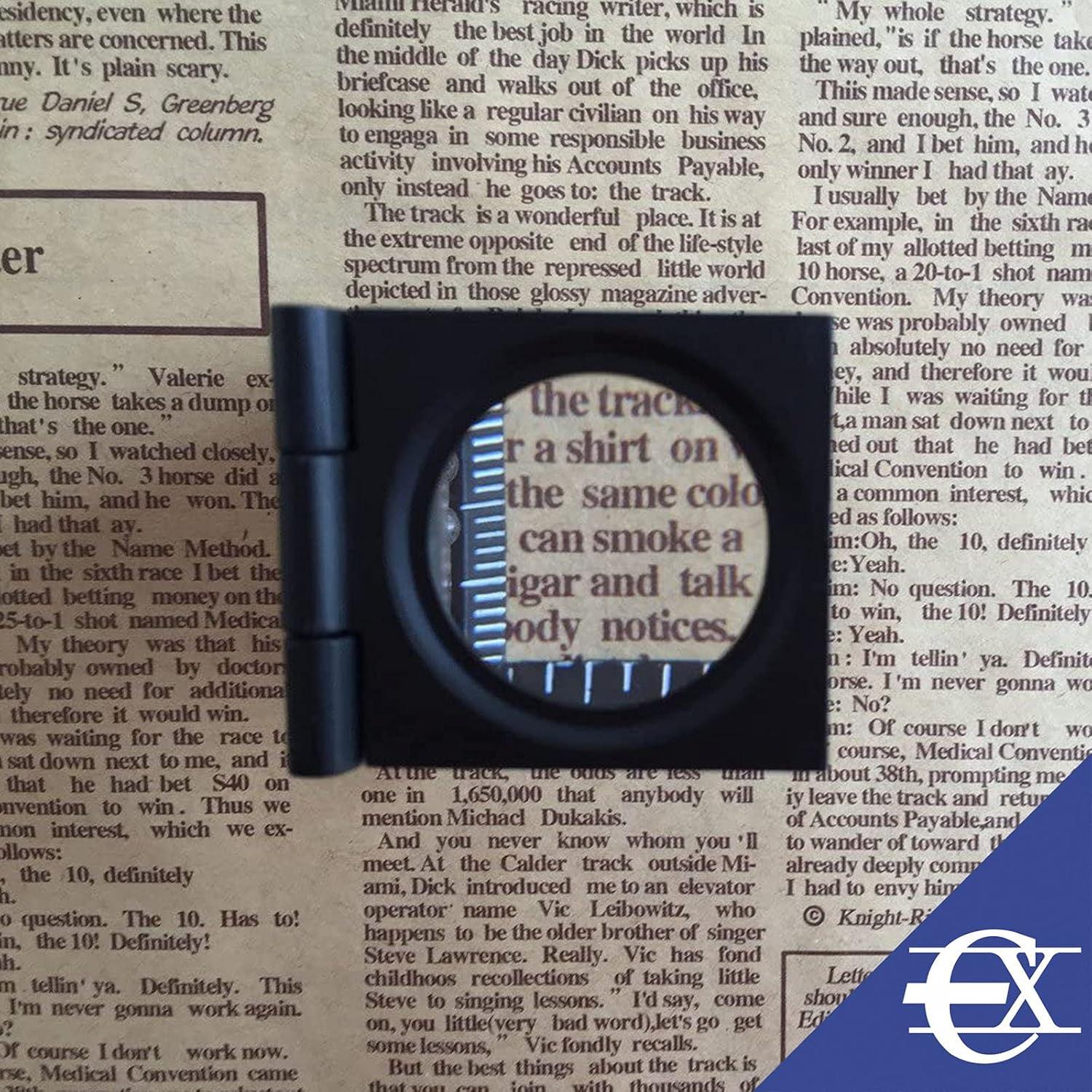 EUROXANTY 10X Magnifying Glass 28mm | Mini PVC Folding Magnifier with ...