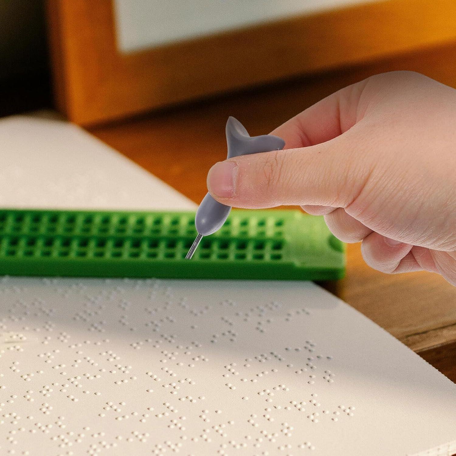 minkissy Braille Stylus Saddle-Shaped Writing Board Blind Writing Pad ...