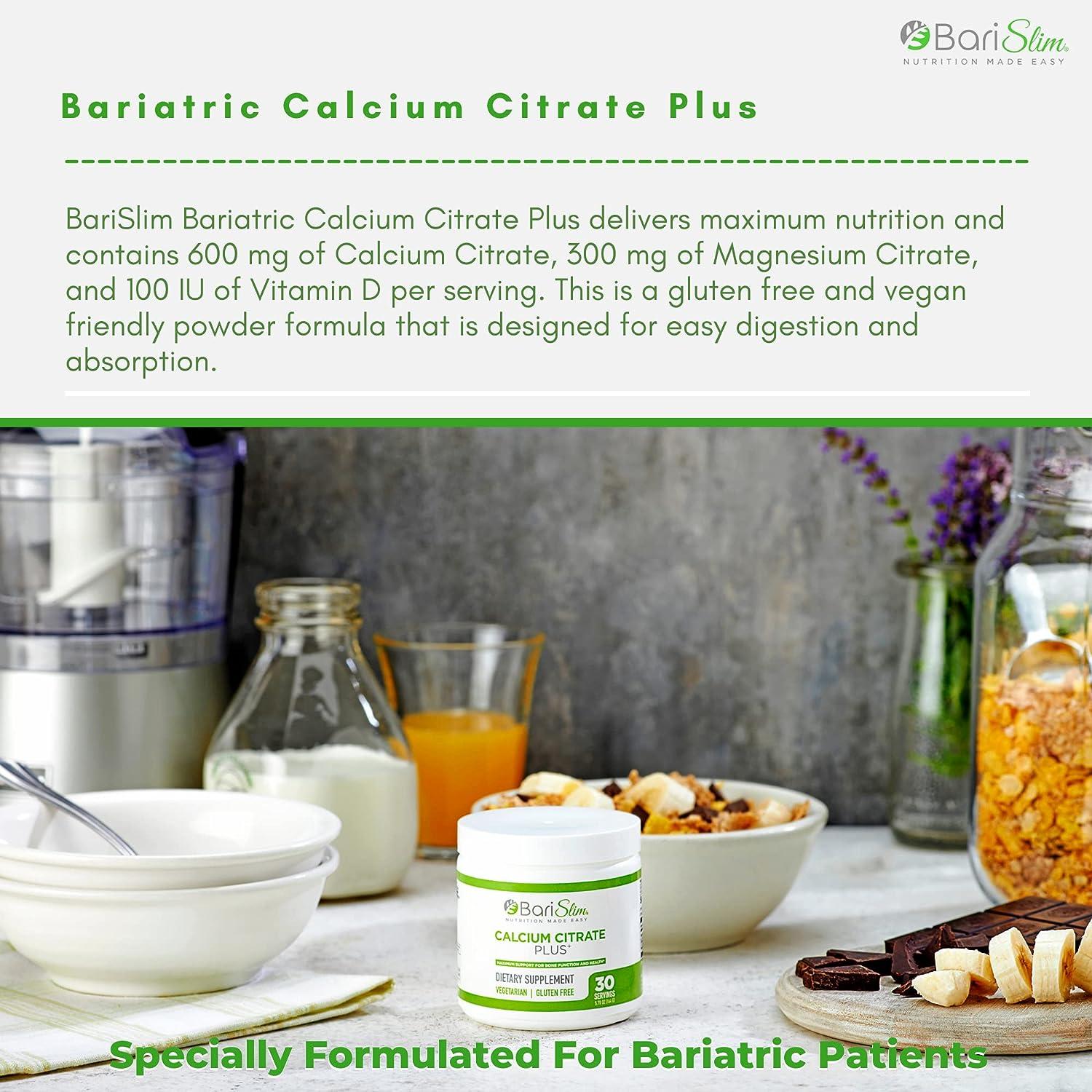 BariSlim Bariatric Calcium Citrate Plus Powder - 600 mg (30 Servings ...