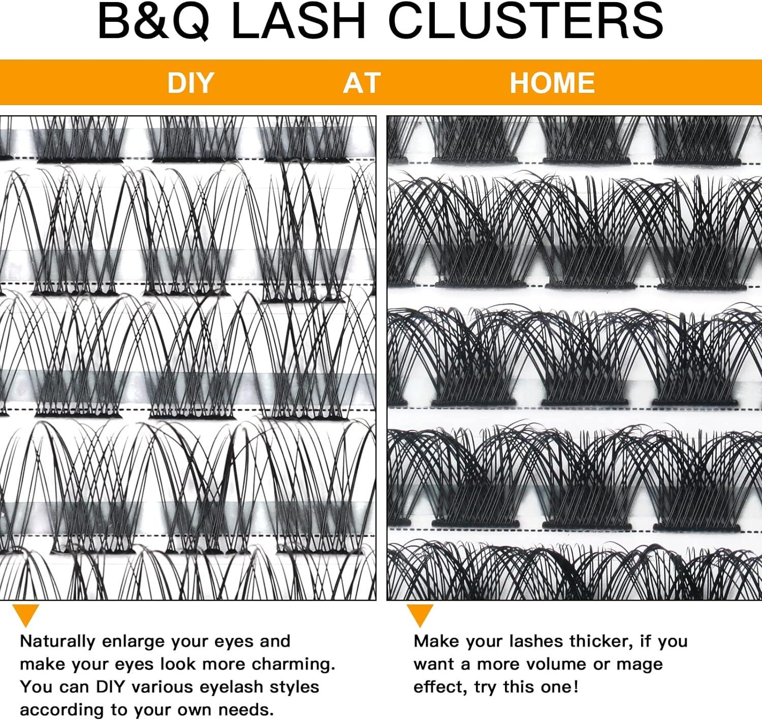 Cluster Lashes 72 Clusters B&Q Lash Clusters D Curl Individual Cluster Lashes Natural Eyelash ...